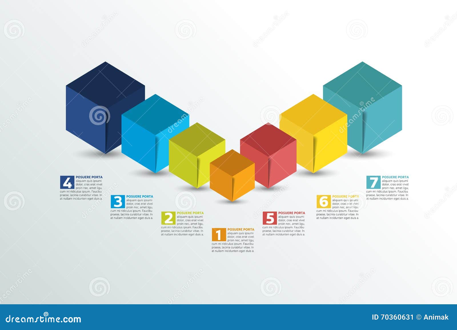 Cube Infographics Options Banner, Template, Scheme, Chart, Text Layout ...