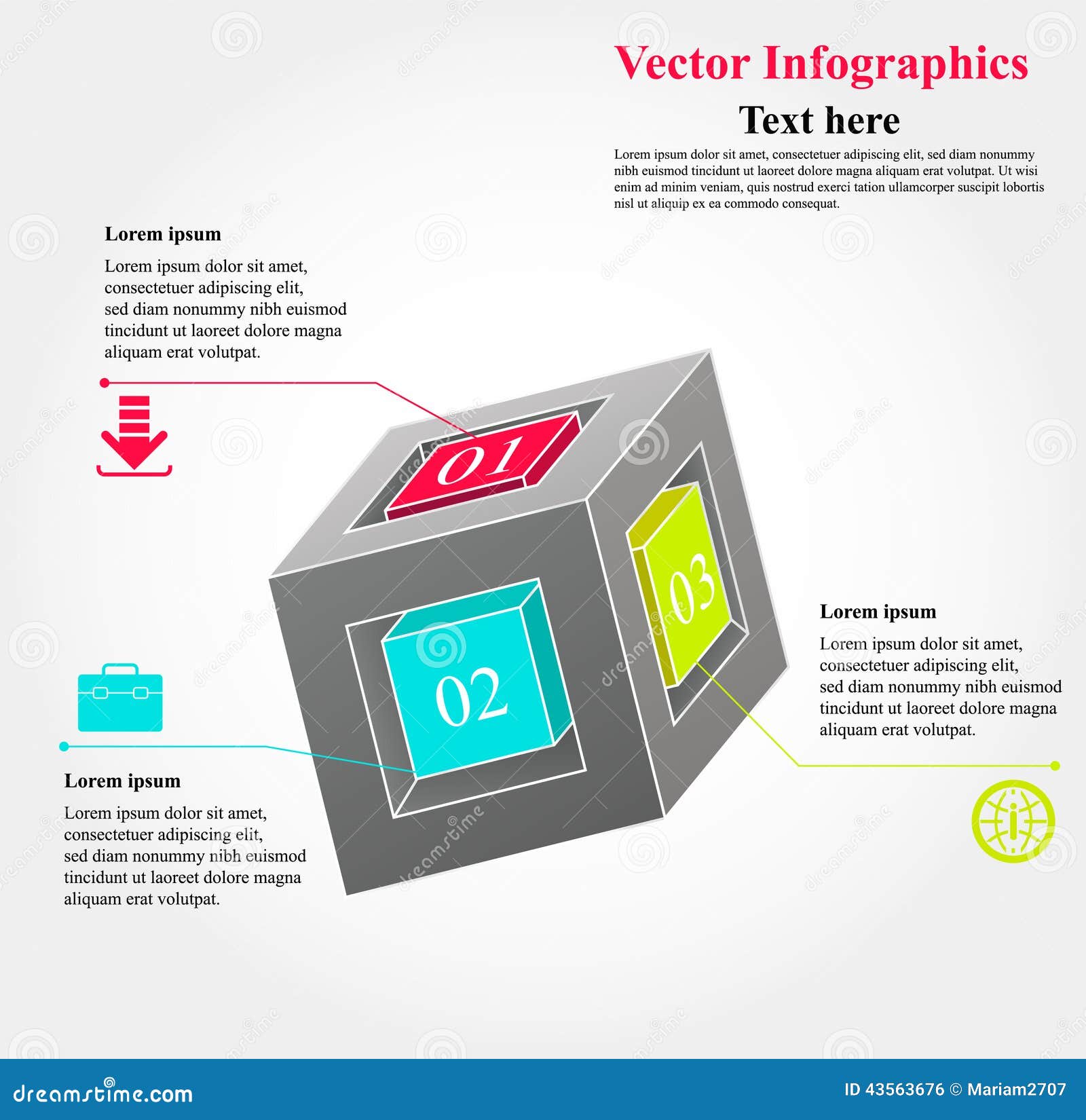 Cube infographics stock vector. Illustration of business - 43563676