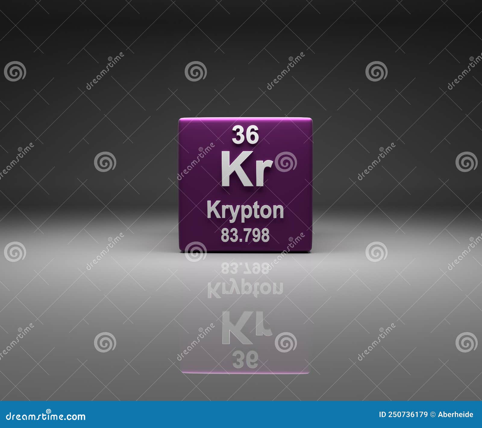 Cube with Krypton Number 36 Periodic Table Stock Illustration ...