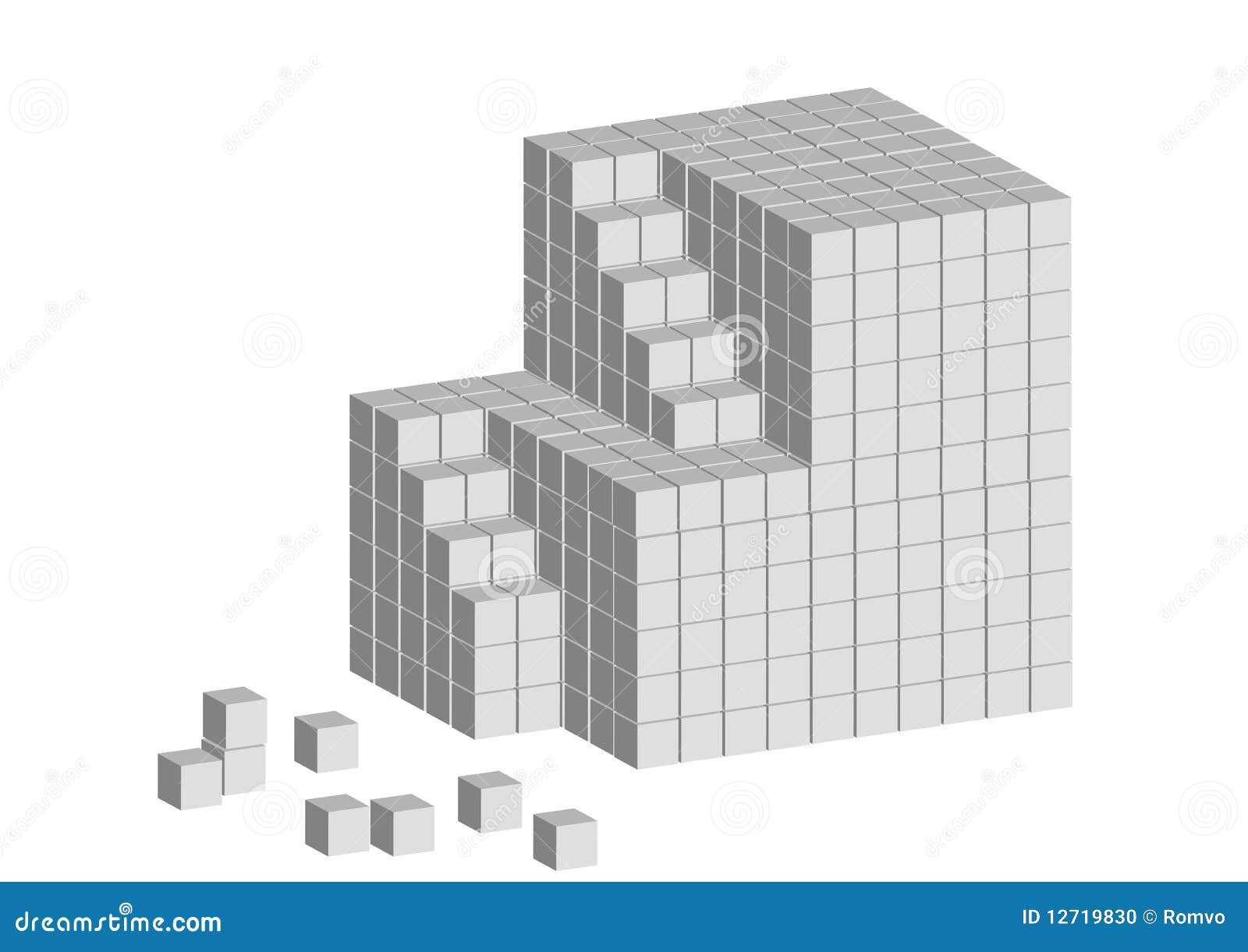 Cube ladder stock vector. Illustration of gray, blue - 12719830