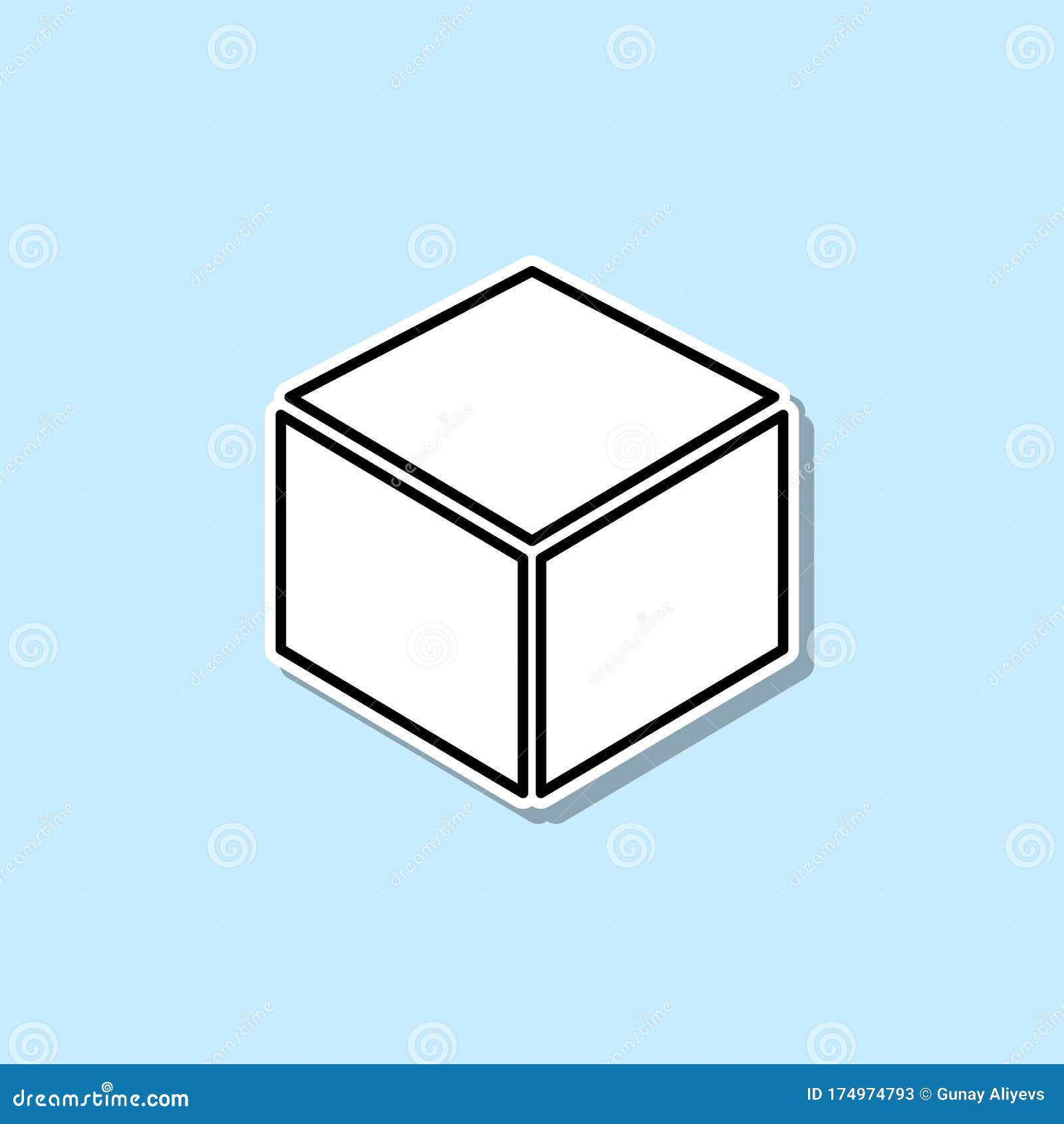 Cube in Layers Sticker Icon. Simple Thin Line, Outline Vector of Web ...