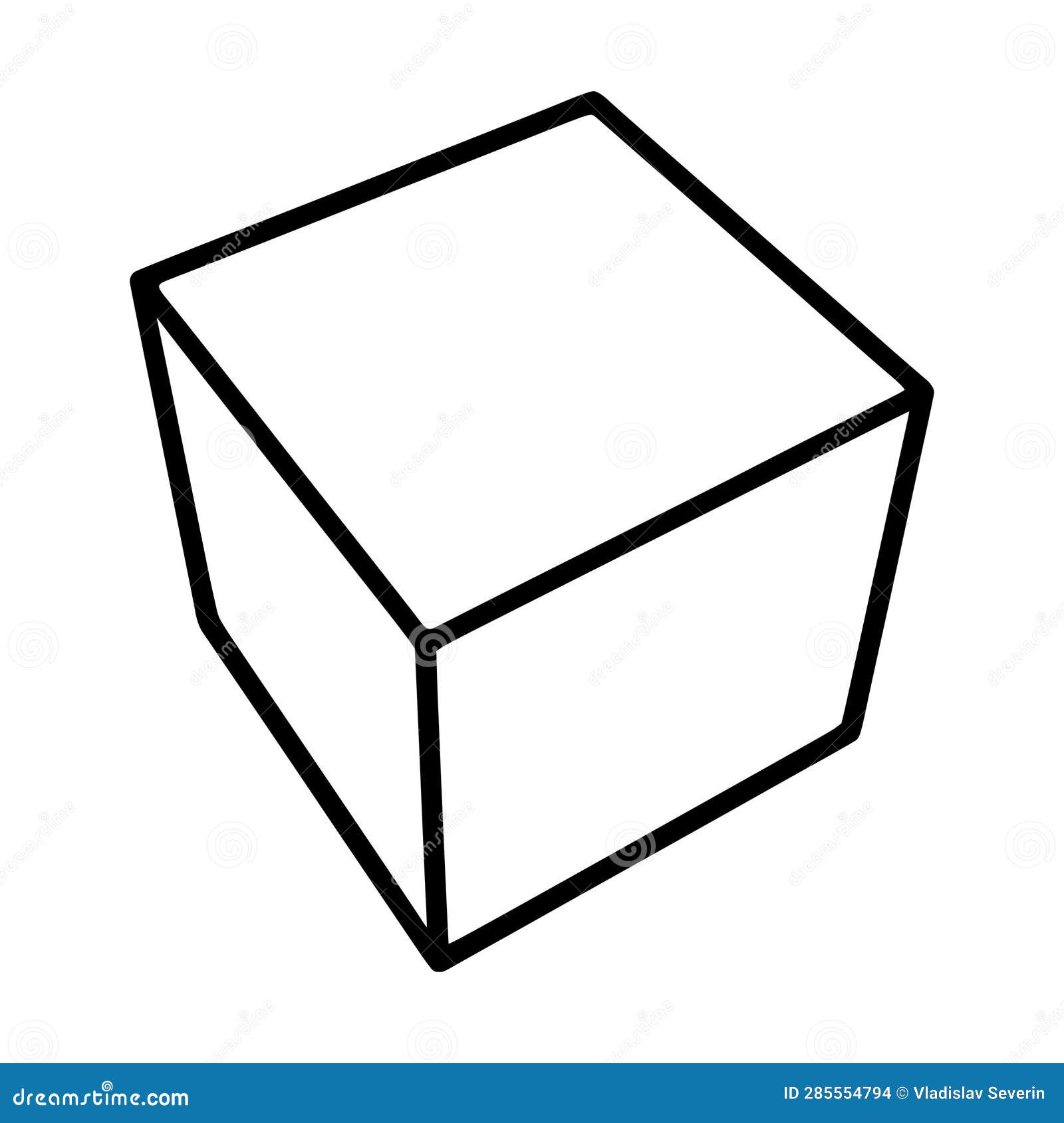 Cube line icon isolated stock illustration. Illustration of geometric ...