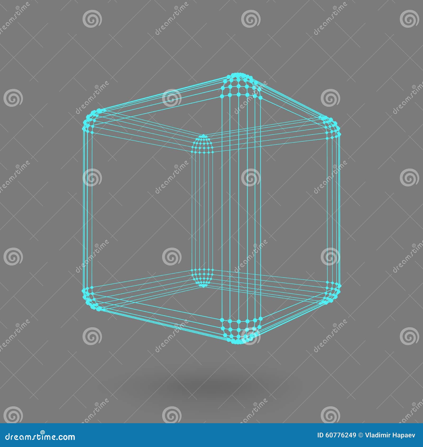 Cube of Lines and Dots. Cube of the Lines Connected To Points ...