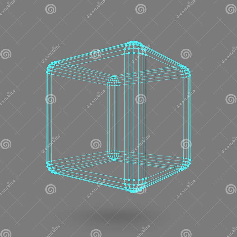 Cube of Lines and Dots. Cube of the Lines Connected To Points ...