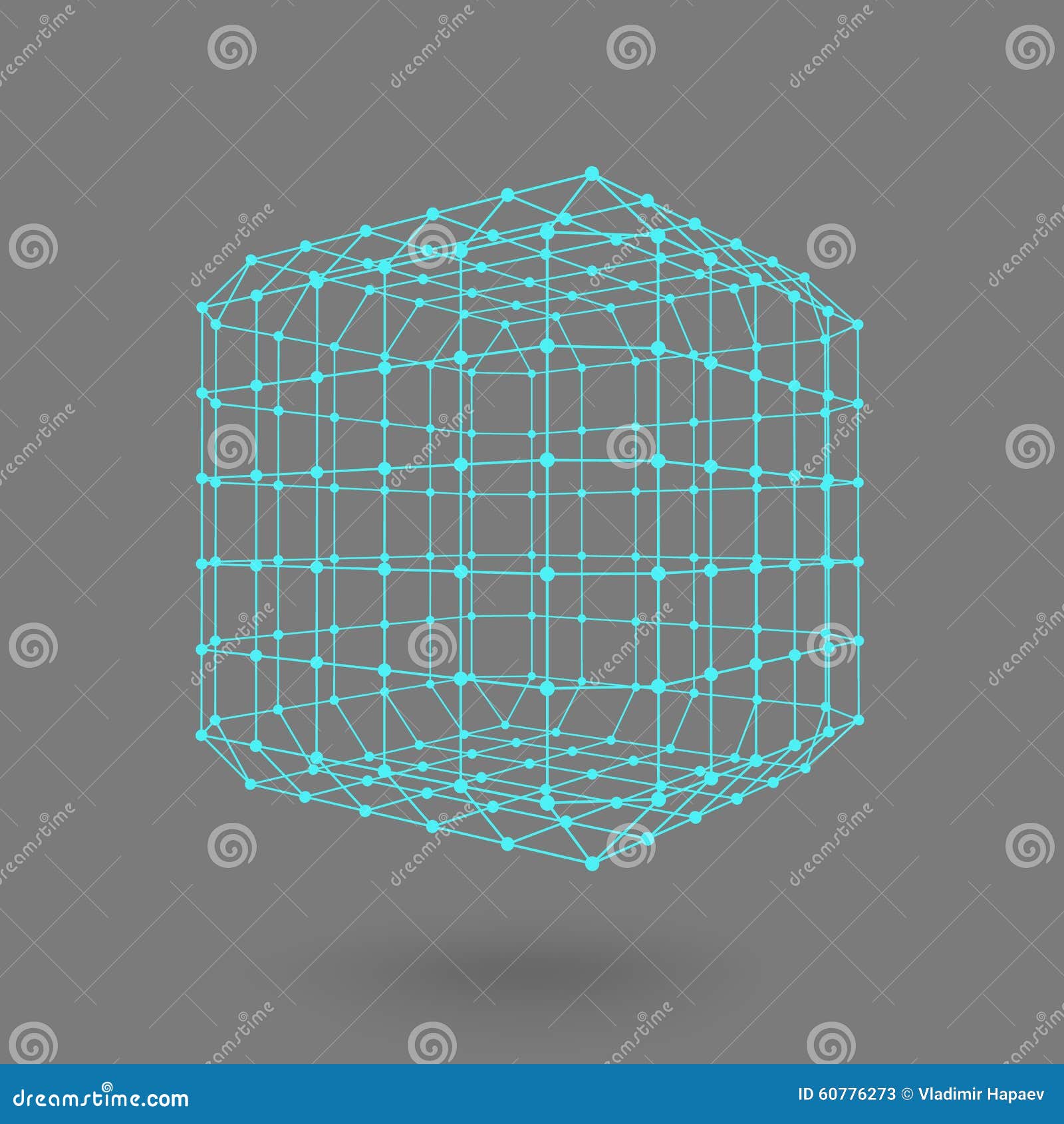 Cube of Lines and Dots. Cube of the Lines Connected To Points ...