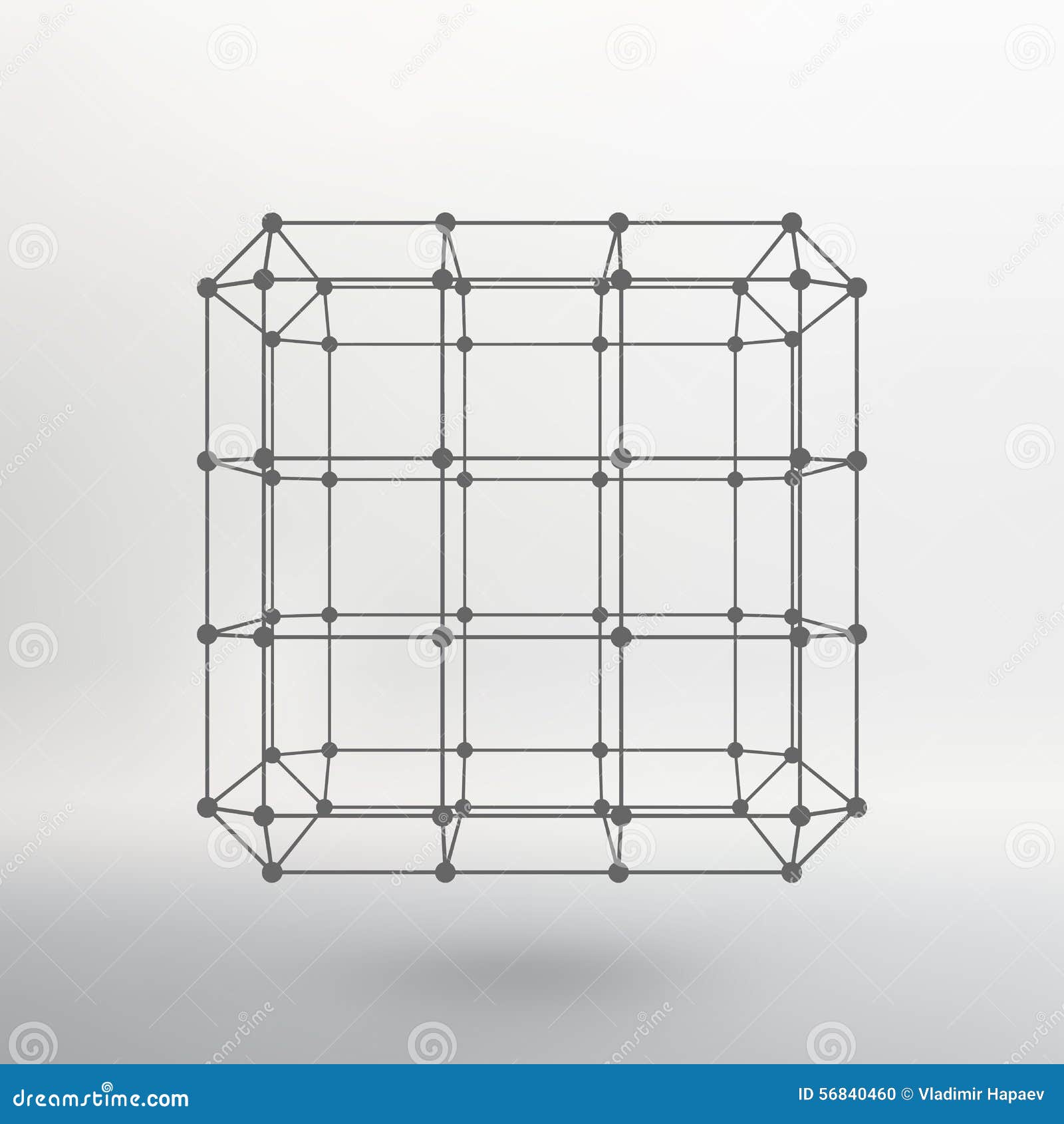 Cube of Lines and Dots. Cube of the Lines Stock Vector - Illustration ...