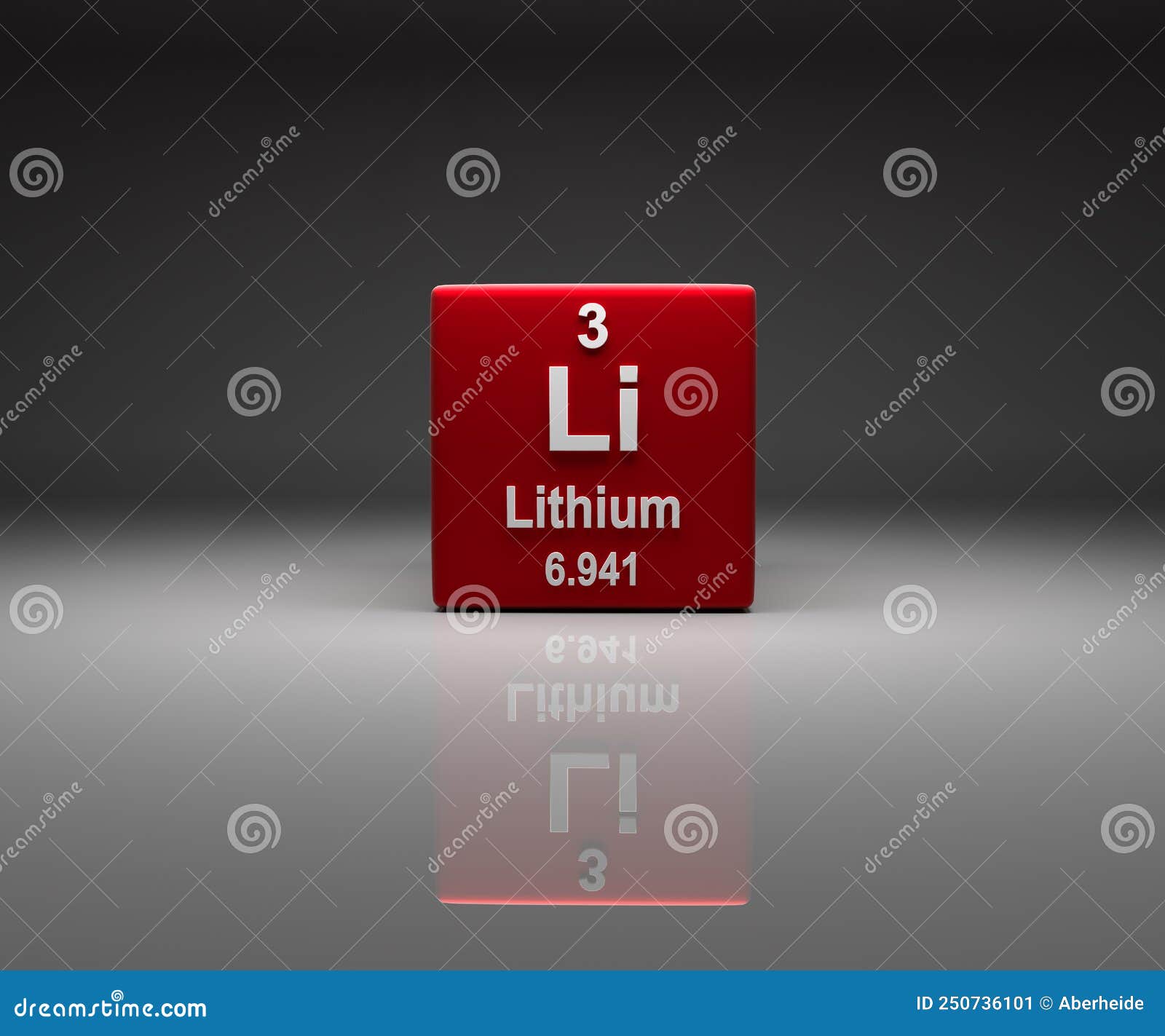 Cube with Lithium Number 3 Periodic Table Stock Illustration ...