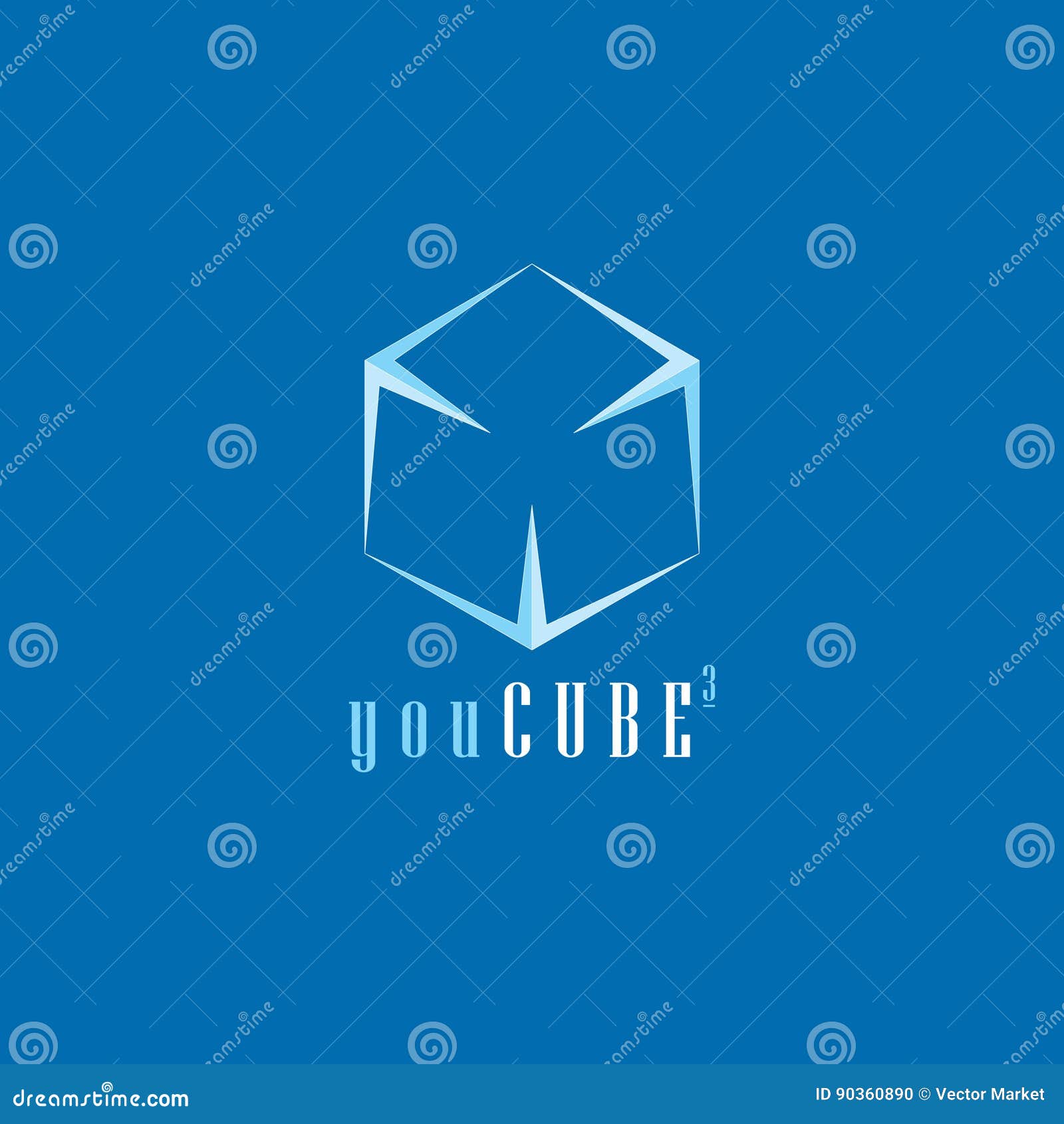 Cube Logo. Blue Color Cube Vector Design with Background Stock Vector ...