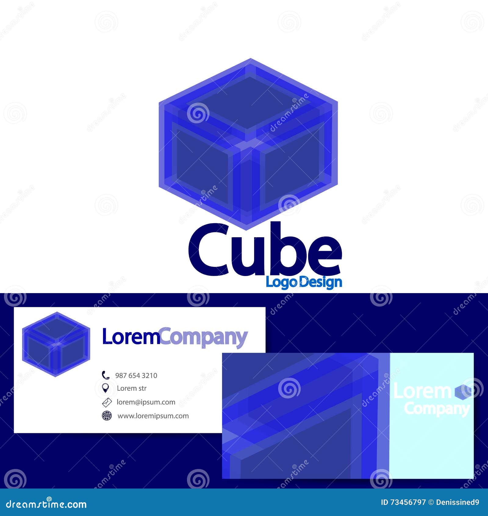 Cube Logo with Business Card Template, Vector Stock Vector ...