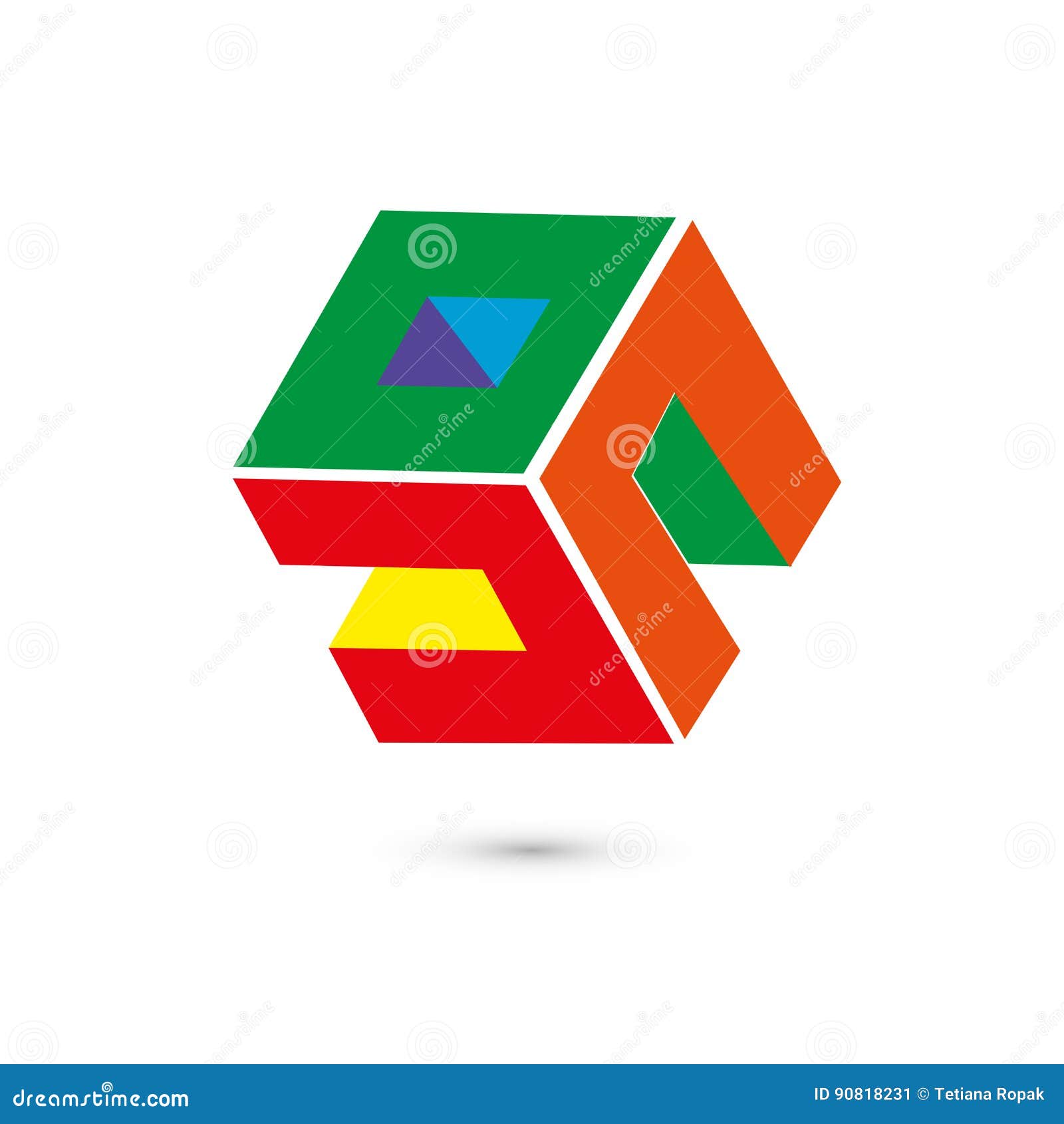 Cube Logo Concept, Vector Illustration. Flat Design Style. Cube ...