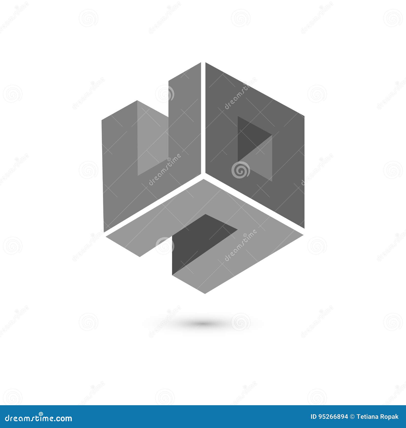 Cube Logo Concept,vector Illustration. Flat Design Style. Cube ...