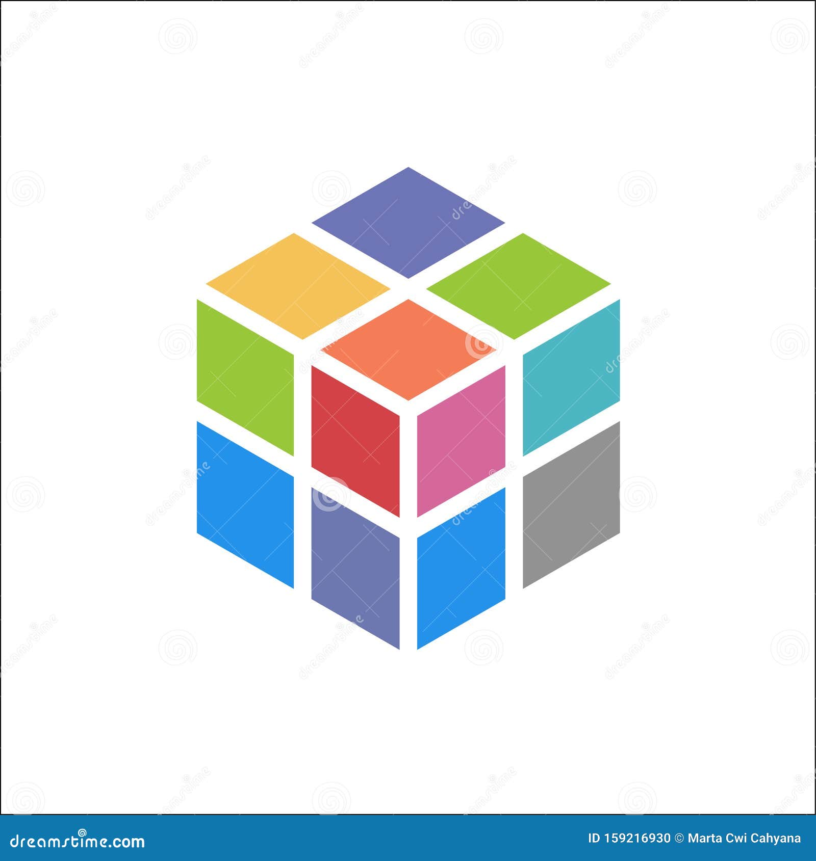 Cube Logo Design Icon Vector Illustration. Colorful Stock Vector ... Cube Logo Design Icon Vector Illustration. Colorful Stock Vector ...