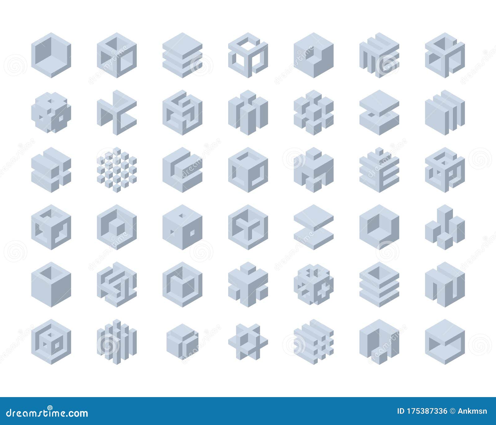 Cube Logo Vector Design. Cubes 3d Set Template Graphic Elements Stock ...