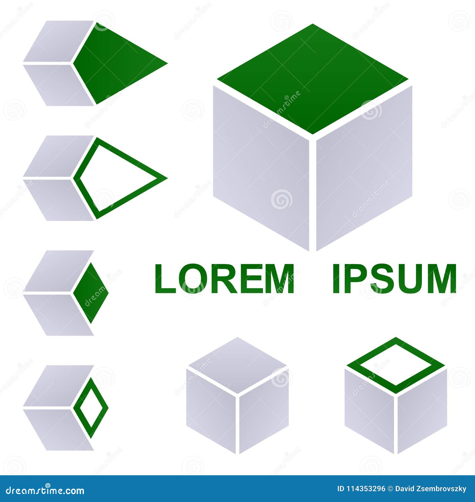 Cube Logo Vector Design Set Stock Vector - Illustration of container ...