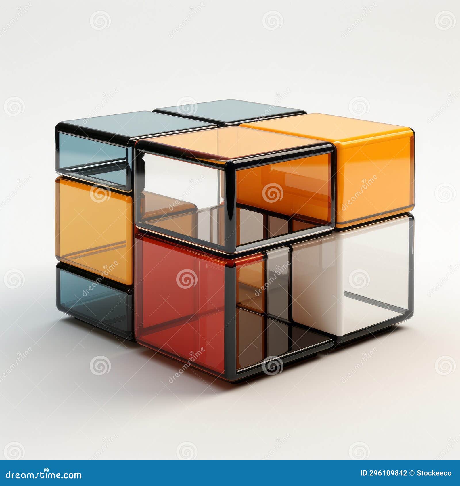Modern Glass Cube: a Minimalist Table with Mondrian-inspired Design ...