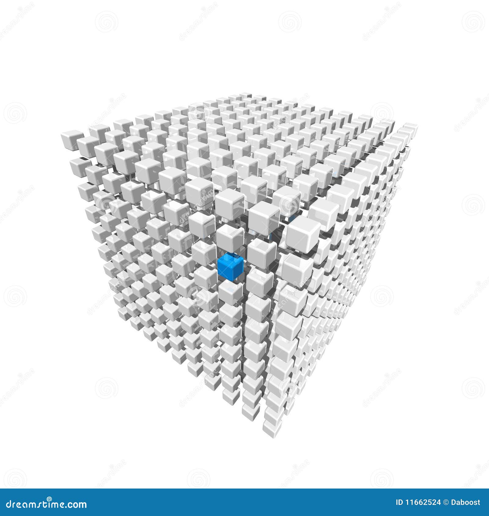 Cube made of small cubes stock illustration. Illustration of design ...