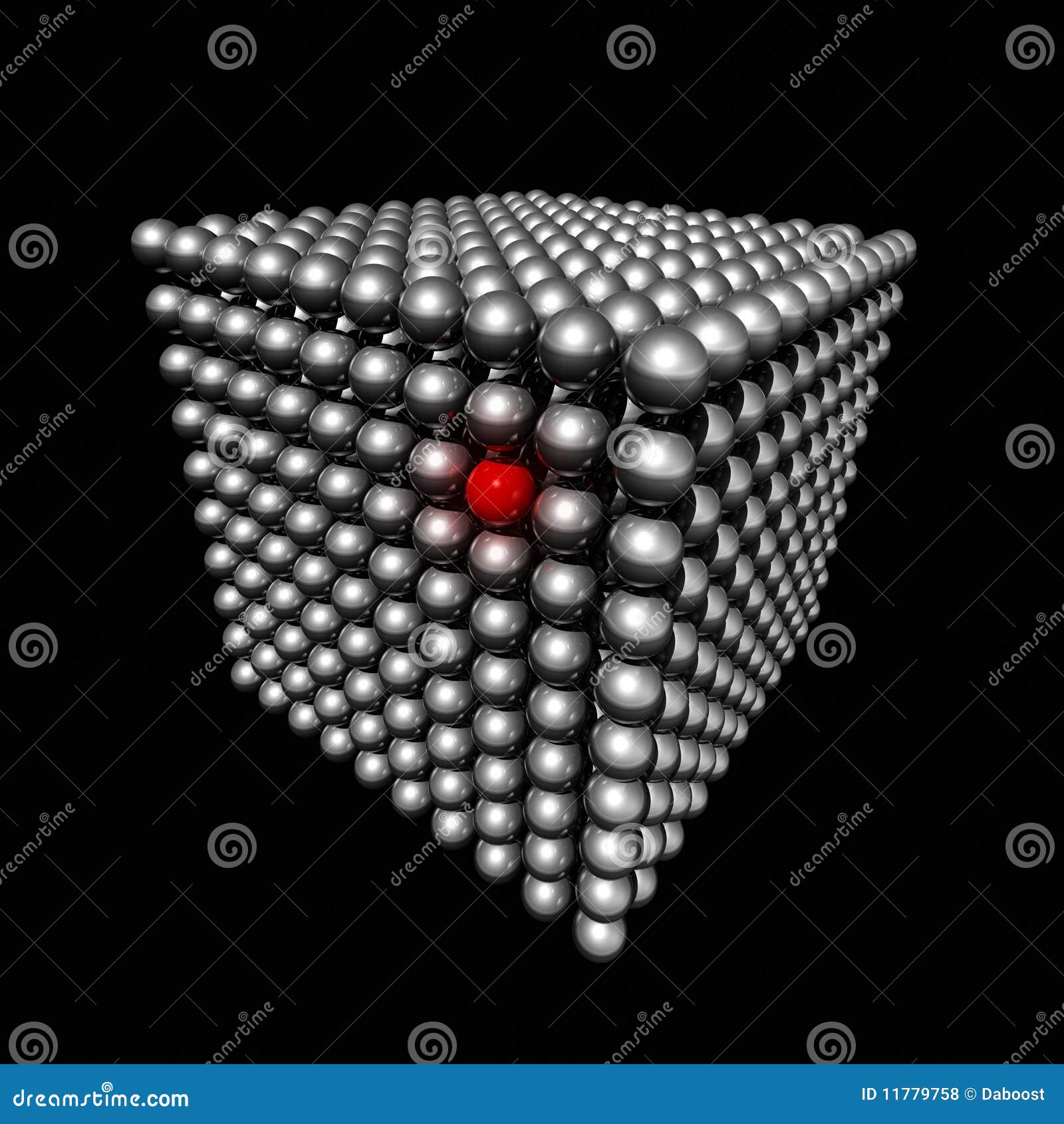 Cube made of small spheres stock illustration. Illustration of render ...
