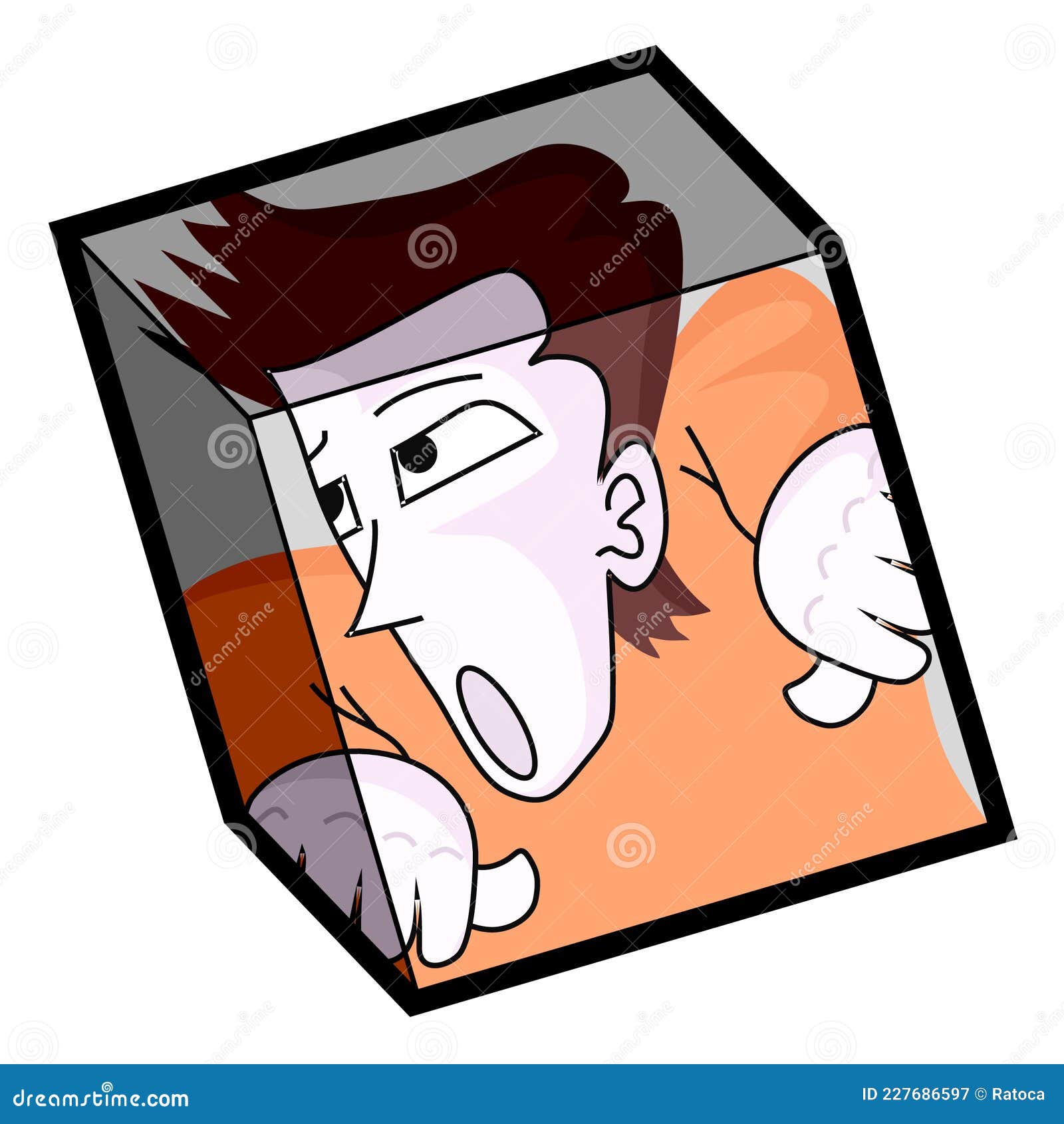 Cube man expression stock vector. Illustration of hand - 227686597