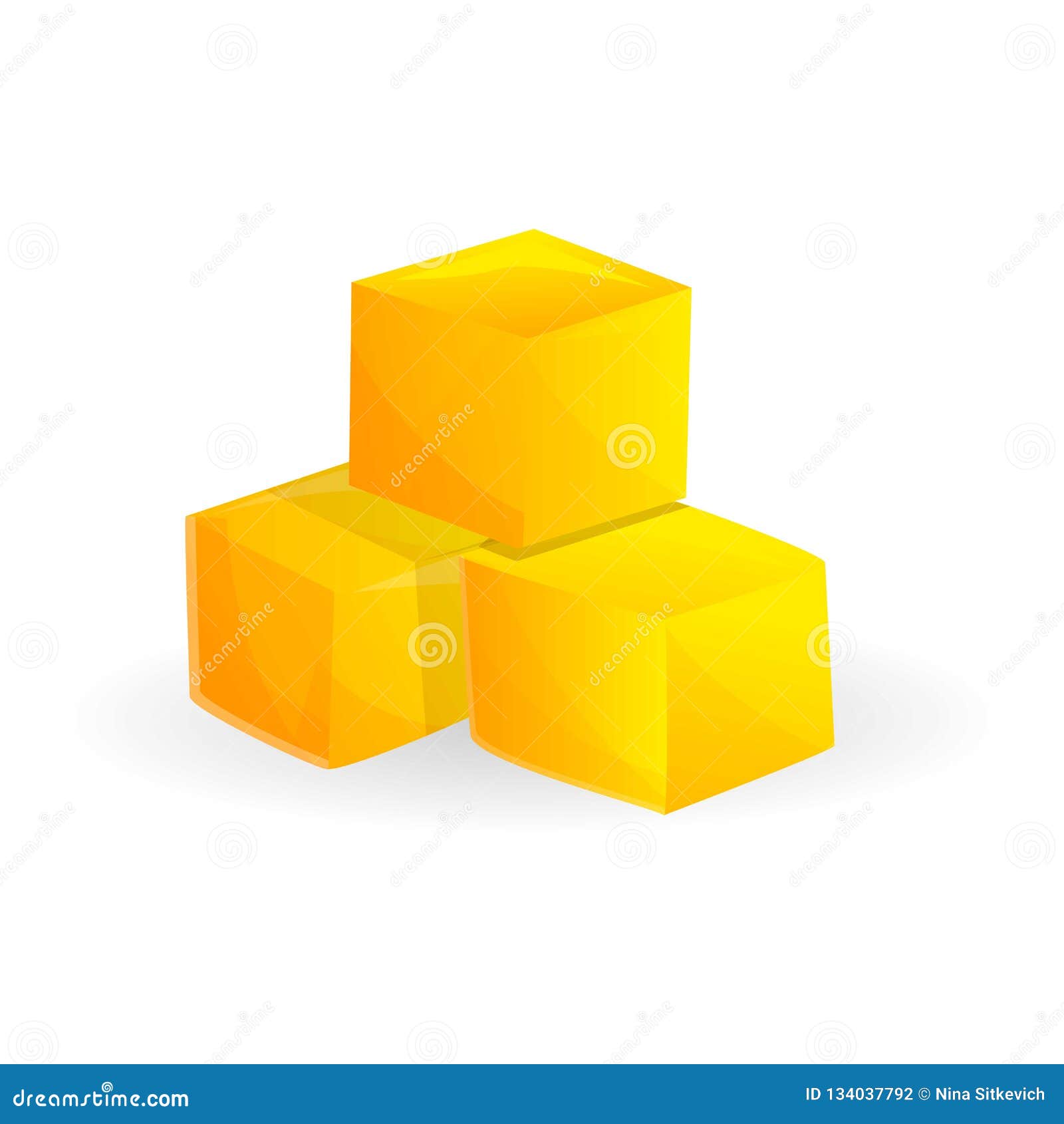 Cube Of Mango Icon, Cartoon Style Vector Illustration | CartoonDealer ...