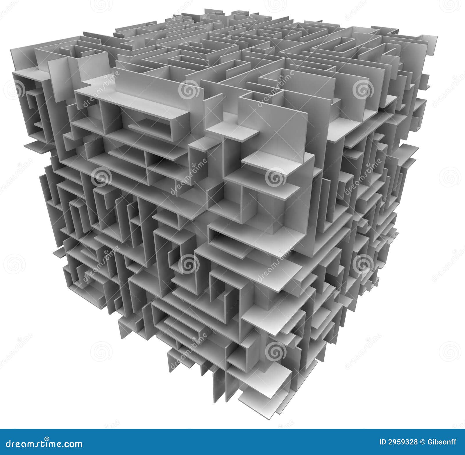 Cube maze stock illustration. Illustration of cube, shape - 2959328
