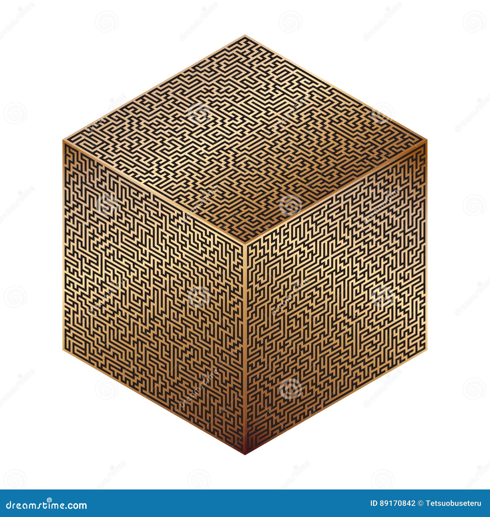 Cube Maze stock vector. Illustration of confusion, metal - 89170842