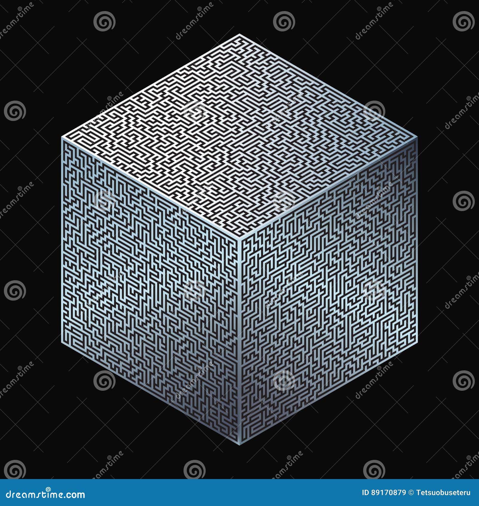Cube Maze stock vector. Illustration of decor, labyrinth - 89170879