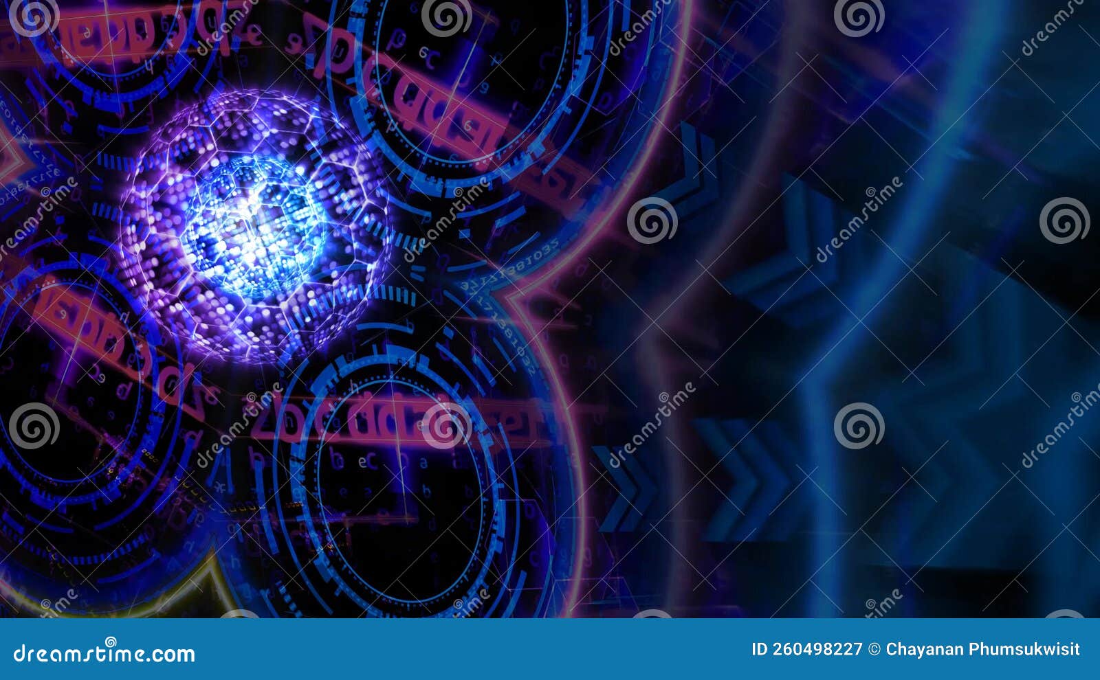 Cube Milllion Spot Light Hexagon Wire Quantum Futuristic Technology ...