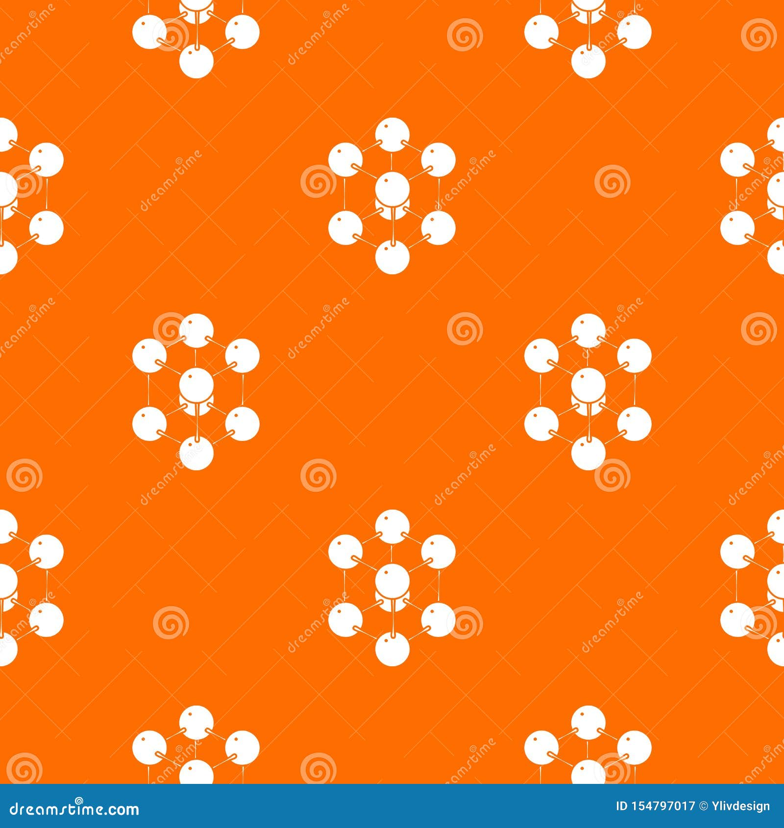 Cube Molecule Pattern Vector Orange Stock Vector - Illustration of ...