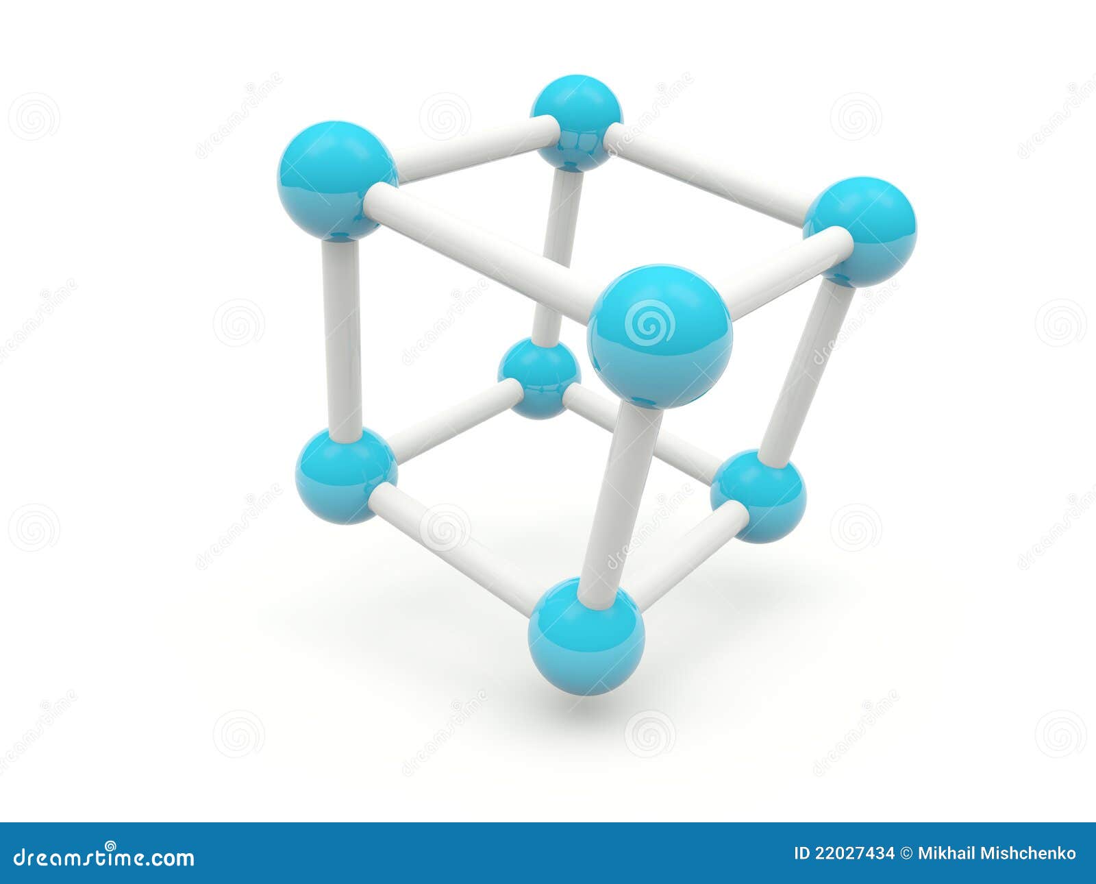 Cube molecule structure stock illustration. Illustration of blue - 22027434