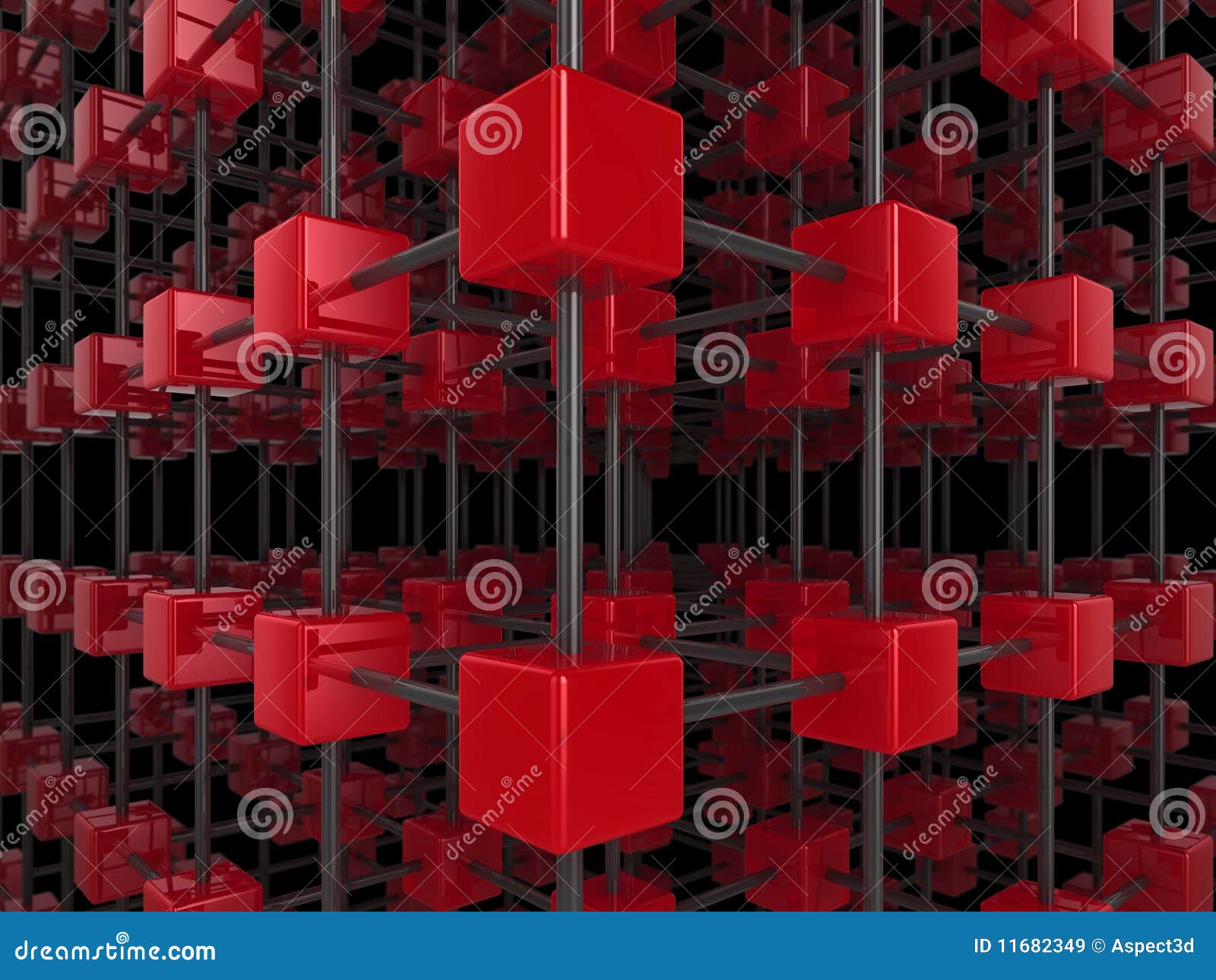 Cube network stock illustration. Illustration of grid - 11682349