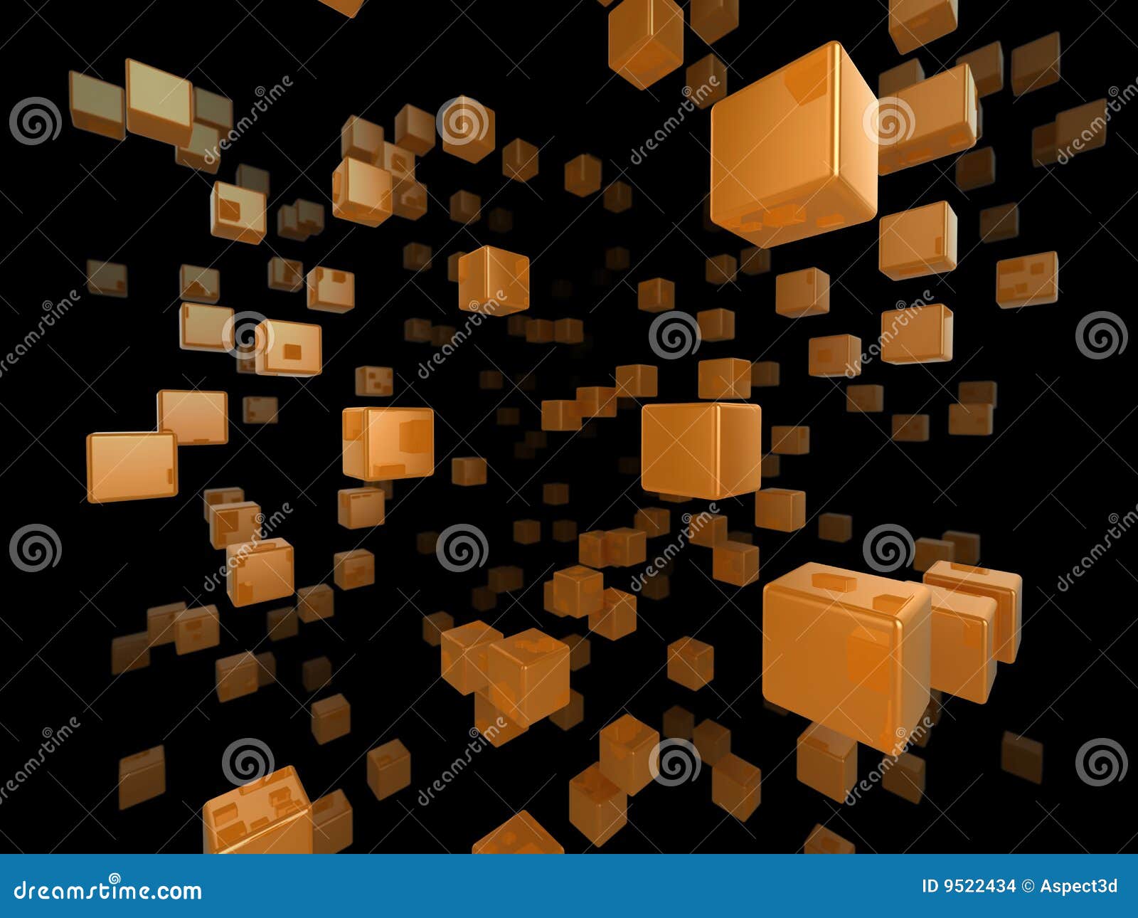 Cube network stock illustration. Illustration of matrix - 9522434
