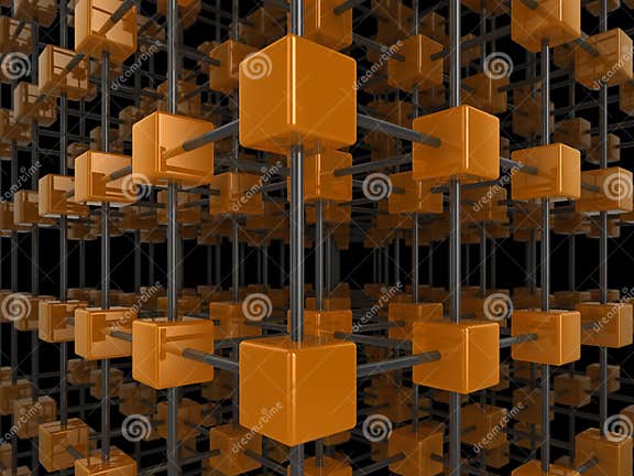 Cube network stock illustration. Illustration of global - 9522475
