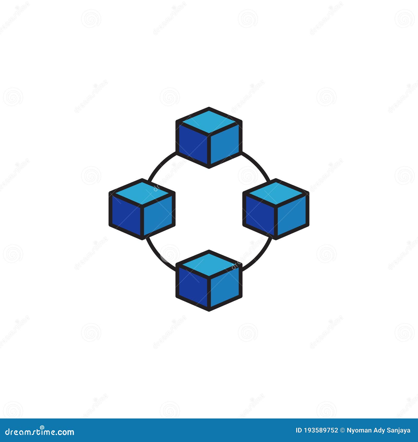 Cube Network Connection Structure Vector Icon Stock Vector ...