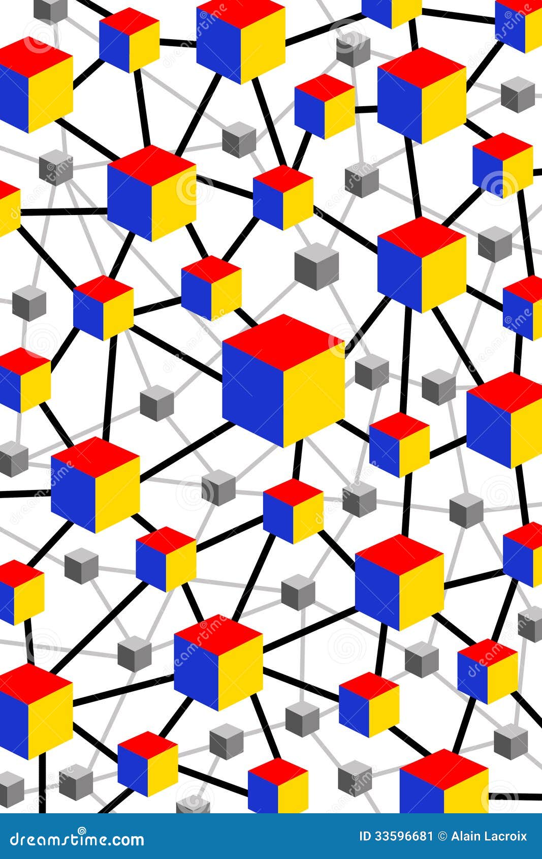 Cube network stock illustration. Illustration of connection - 33596681