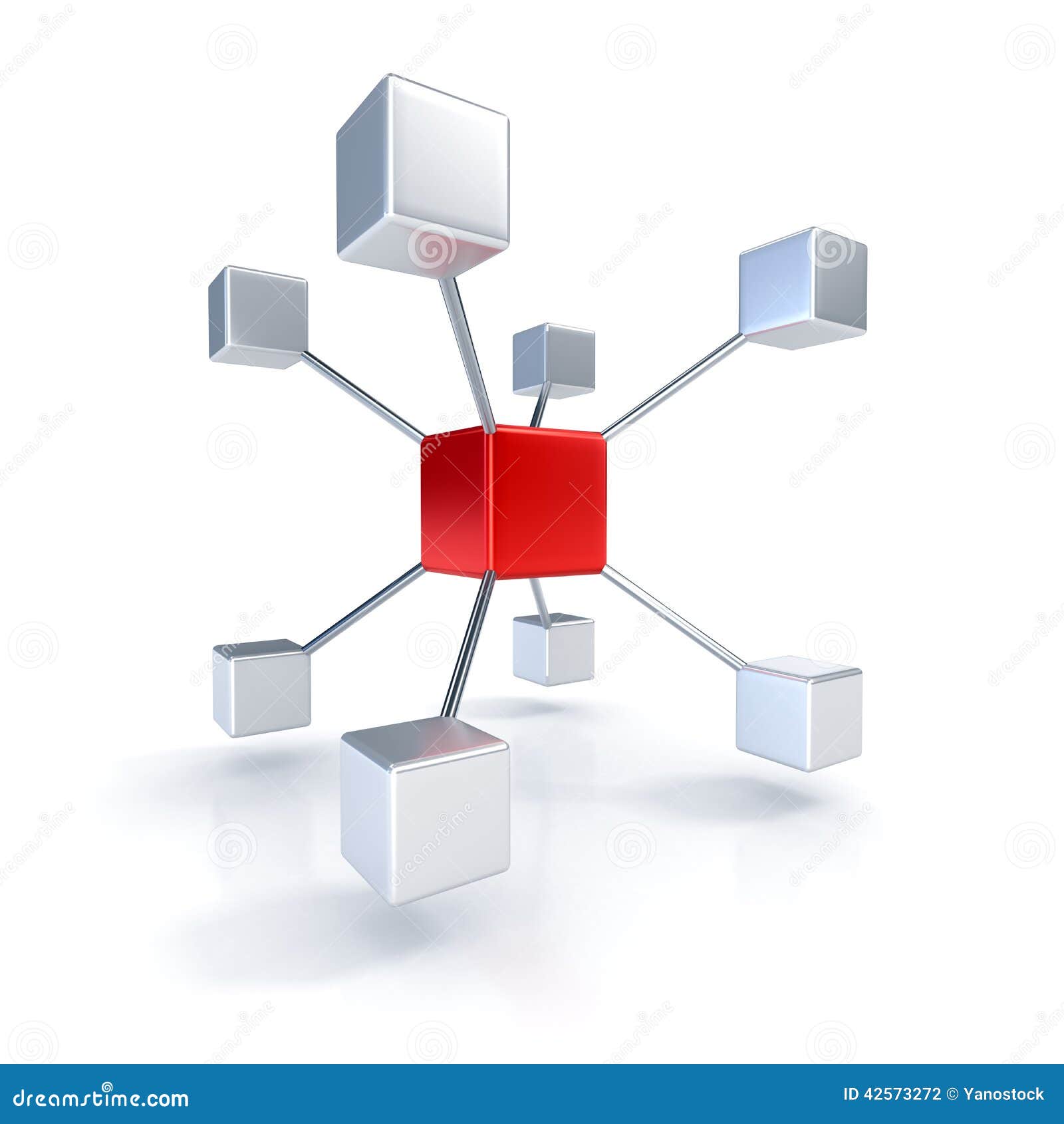 Cube Network Graph with One Centered Element Concept Stock Illustration ...