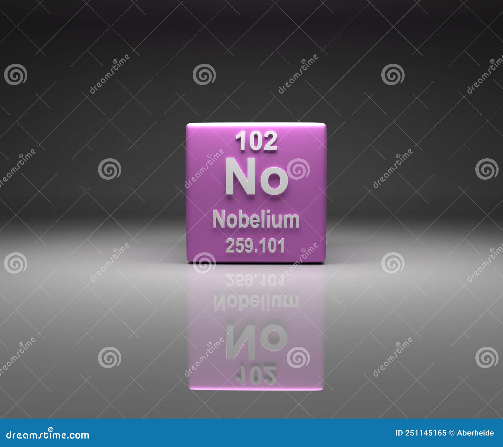 Cube with Nobelium Number 102 Periodic Table Stock Illustration ...