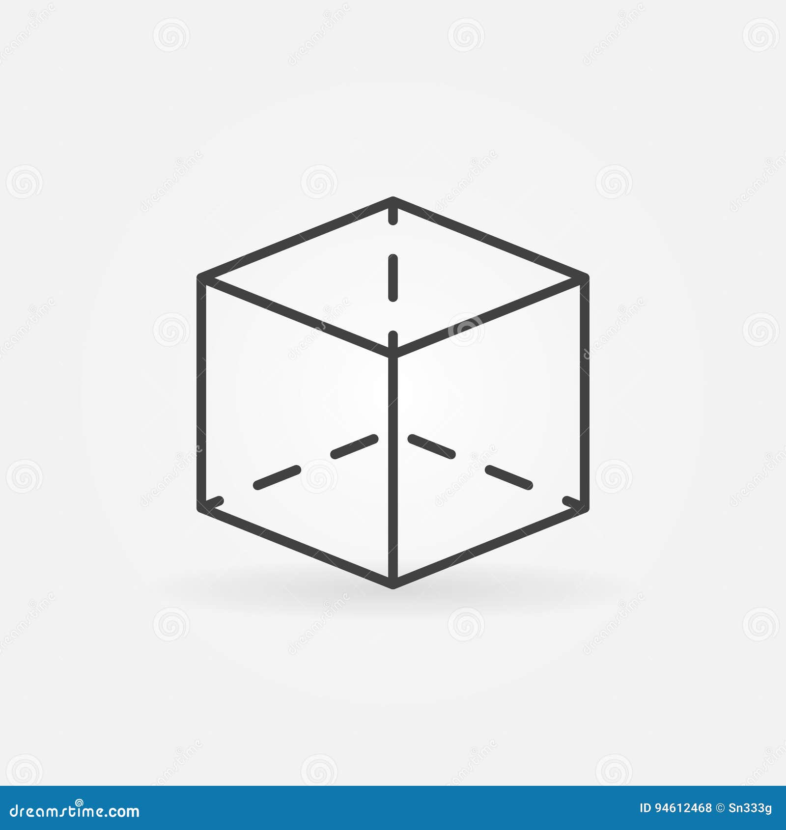 Cube outline icon stock vector. Illustration of design - 94612468