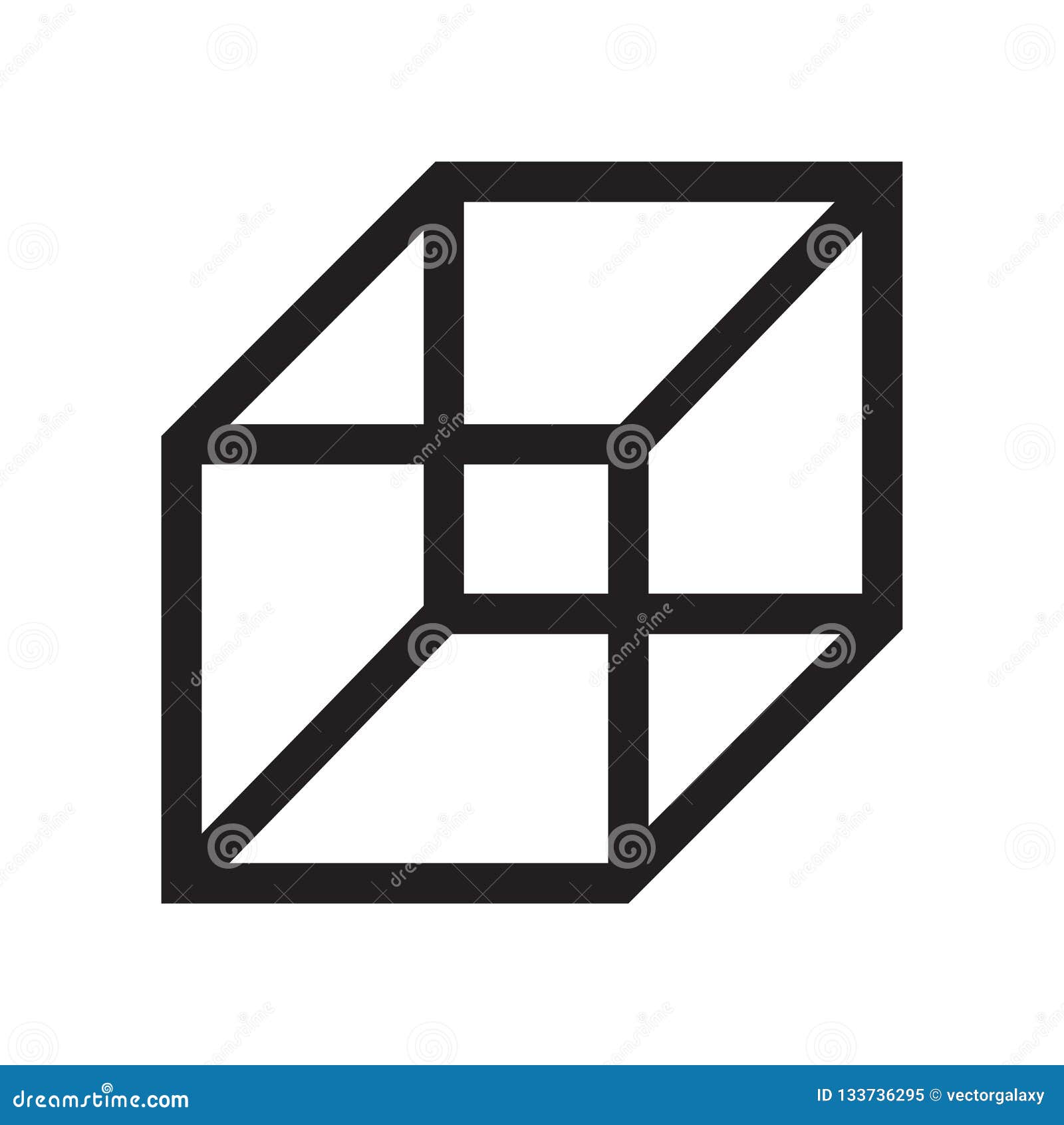 Cube Outline Icon Vector Sign and Symbol Isolated on White Background ...