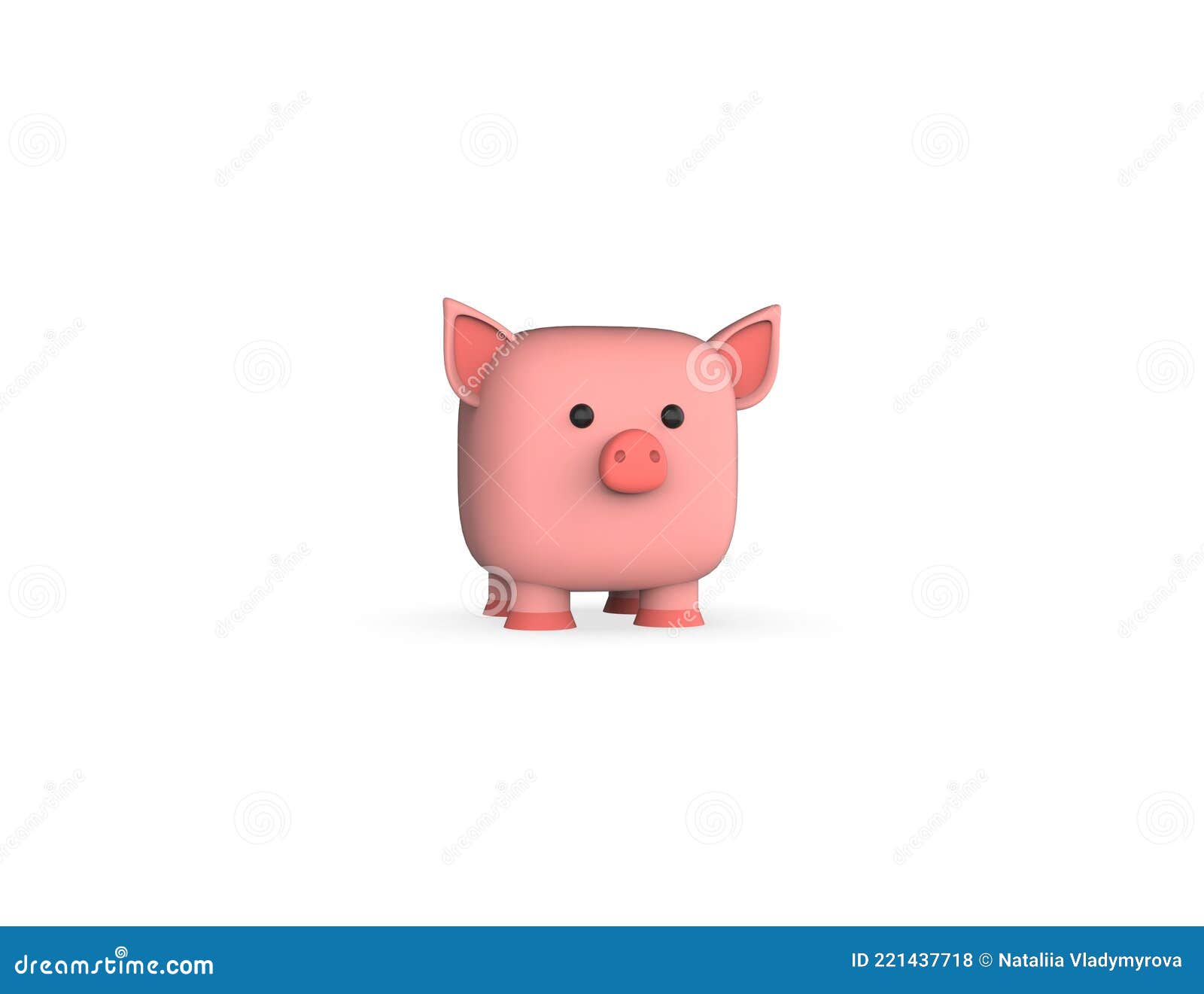 Cube Pig 3D render model stock illustration. Illustration of design ...