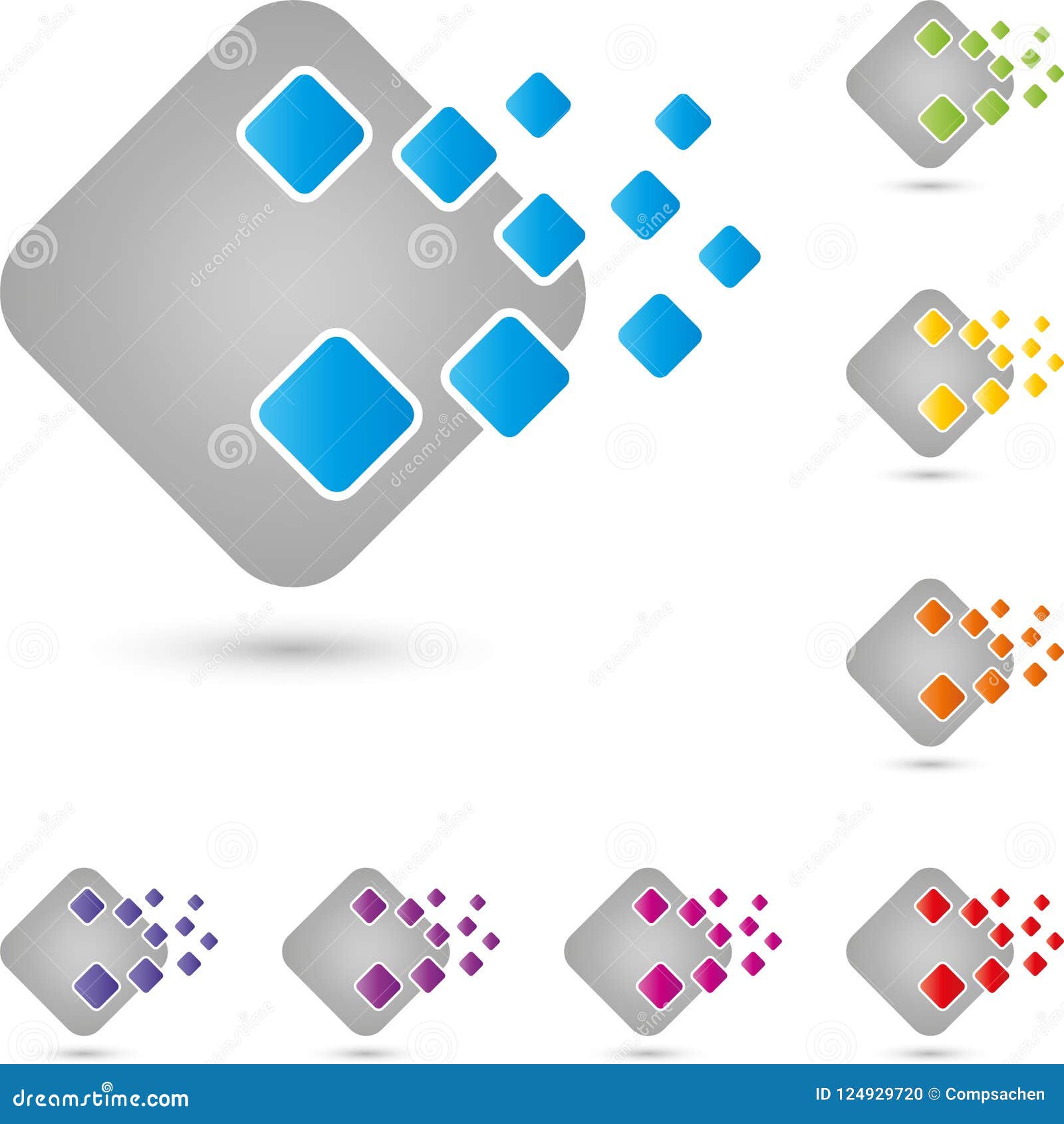 Cube and Pixel, it Services and Data Logo, Icon, Button Stock Vector - Illustration of button ...
