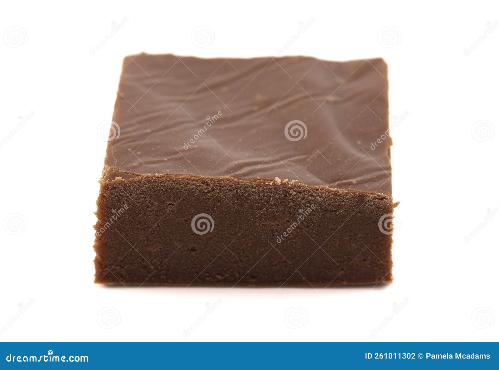 A Cube of Plain Chocolate Fudge Isolated on a White Background Stock ...