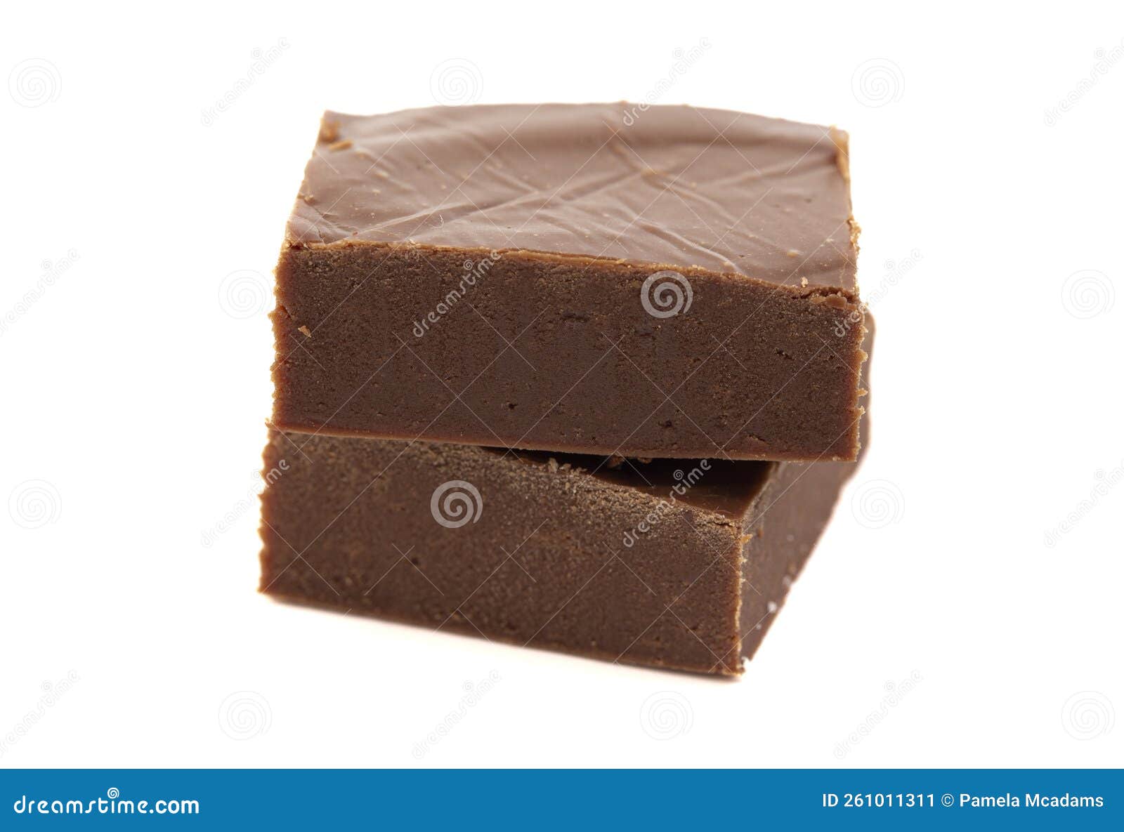A Cube of Plain Chocolate Fudge Isolated on a White Background Stock ...