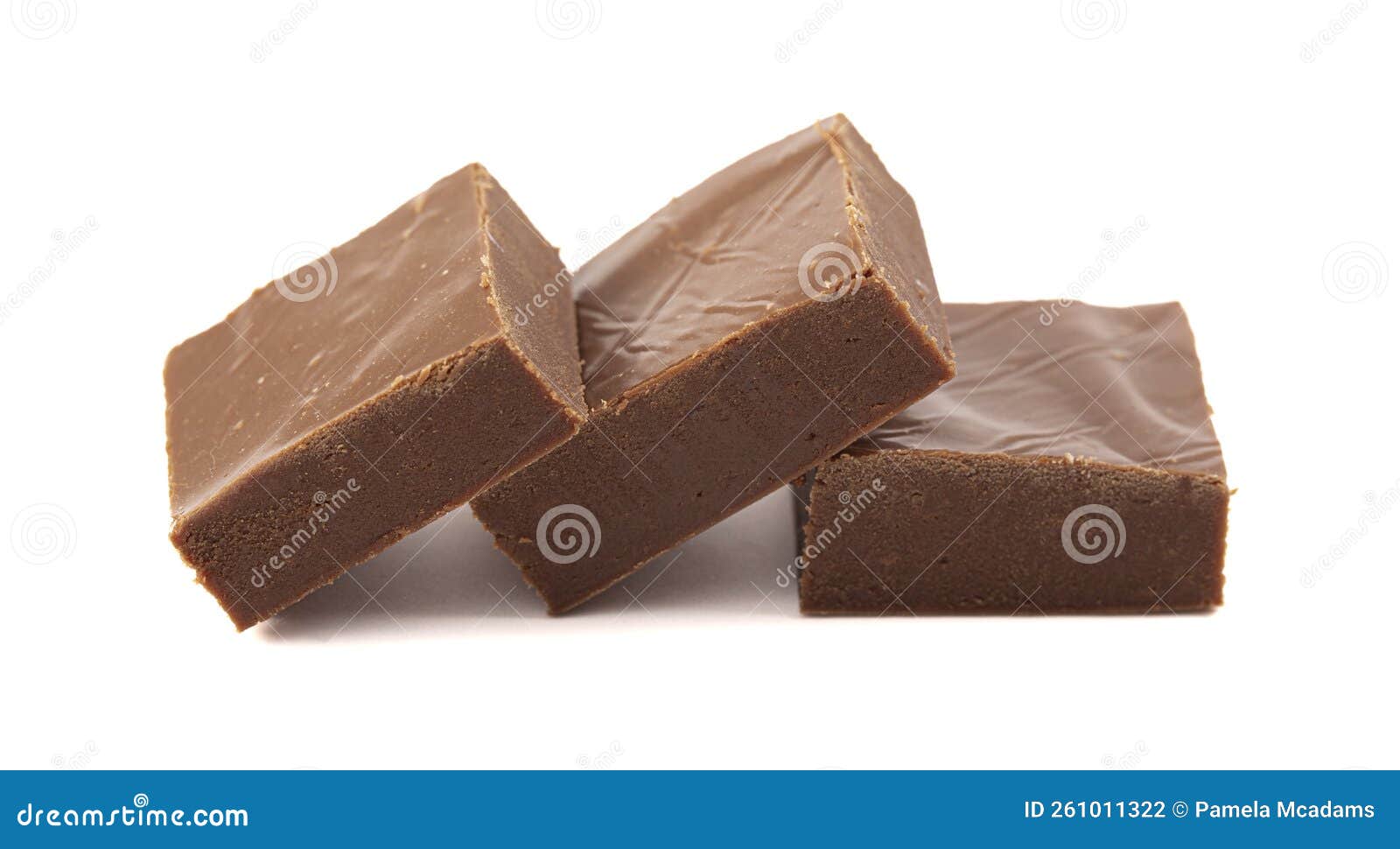 A Cube of Plain Chocolate Fudge Isolated on a White Background Stock ...