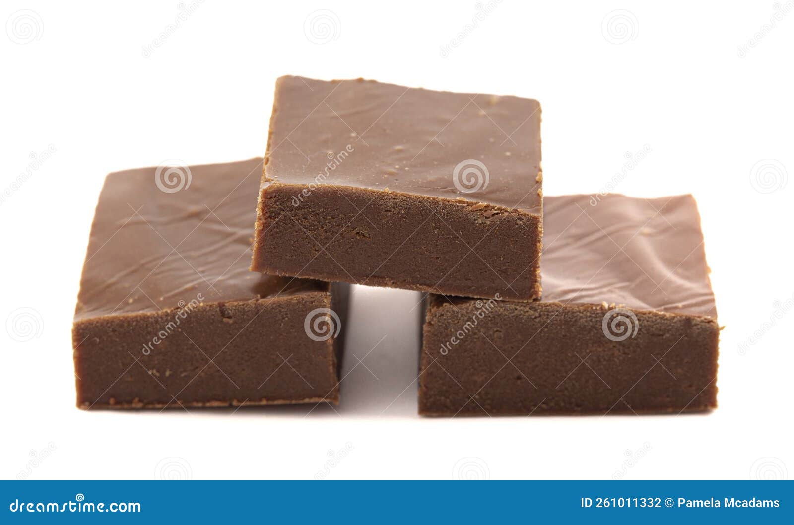A Cube of Plain Chocolate Fudge Isolated on a White Background Stock ...