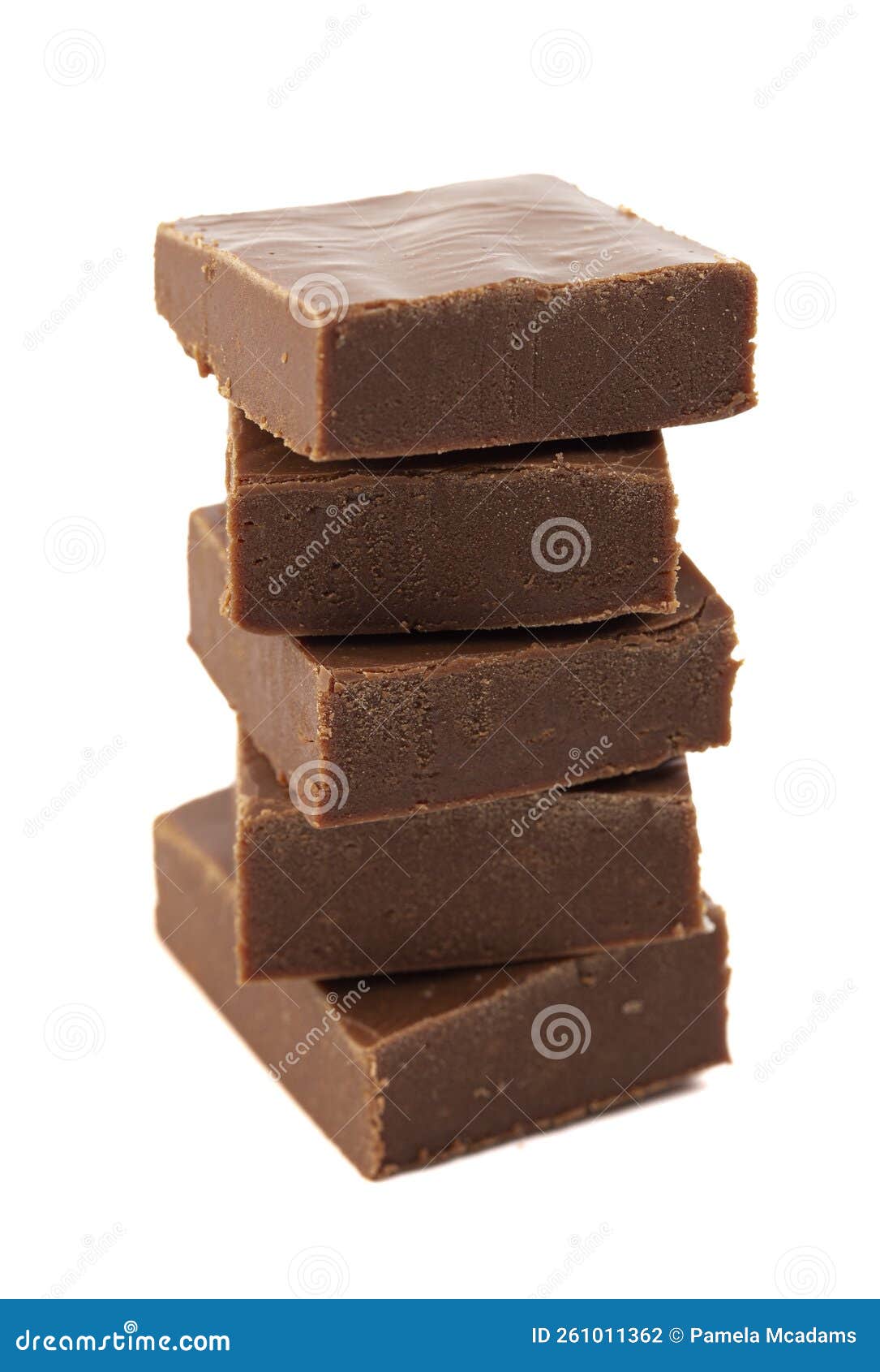 A Cube of Plain Chocolate Fudge Isolated on a White Background Stock ...