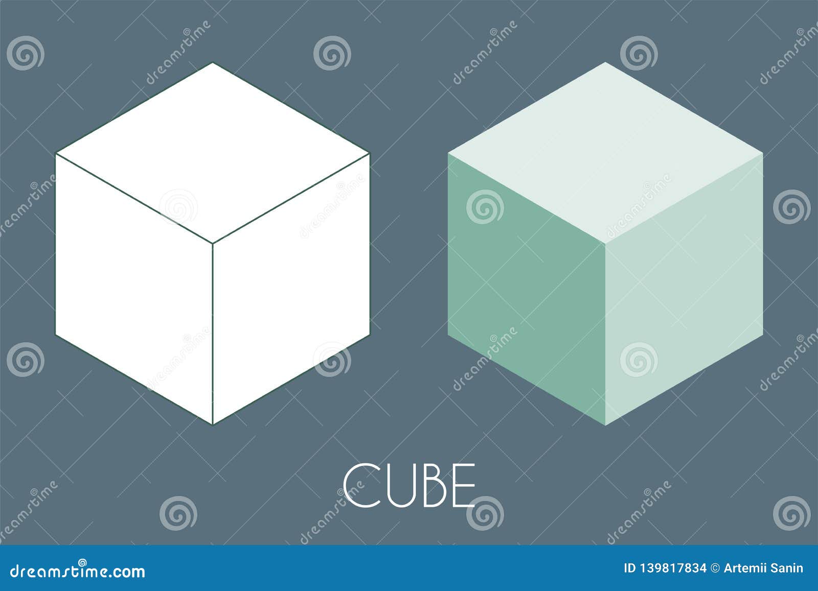 Cube Platonic Solid. Sacred Geometry Vector Illustration Stock Vector ...