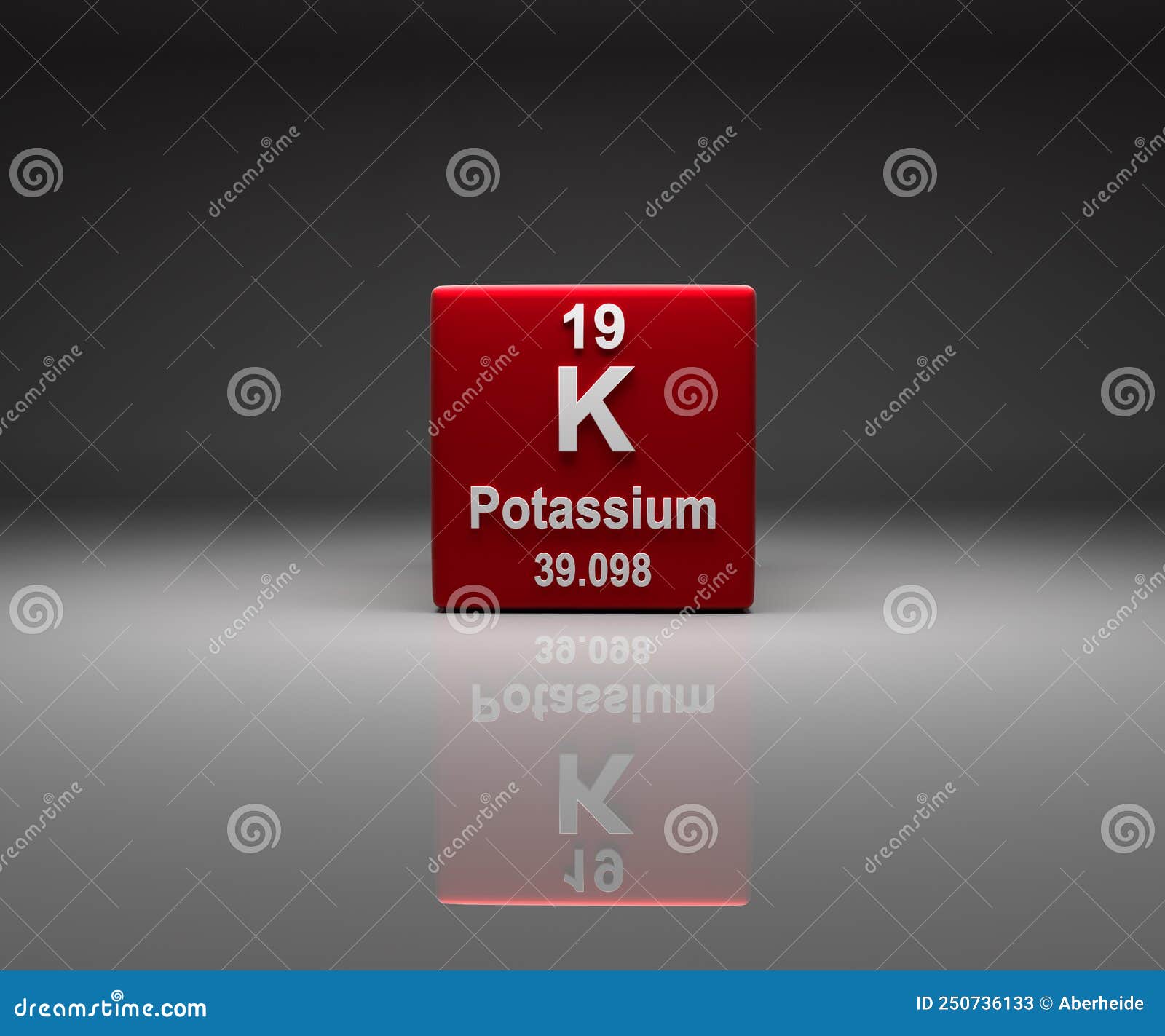 Cube with Potassium Number 19 Periodic Table Stock Illustration ...