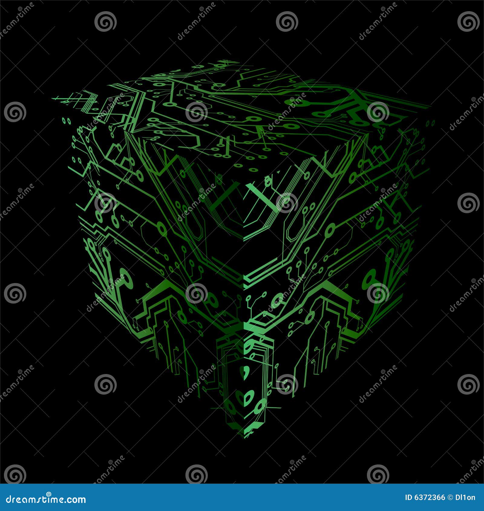 Cube Print Circuits Plates stock vector. Illustration of digitally ...