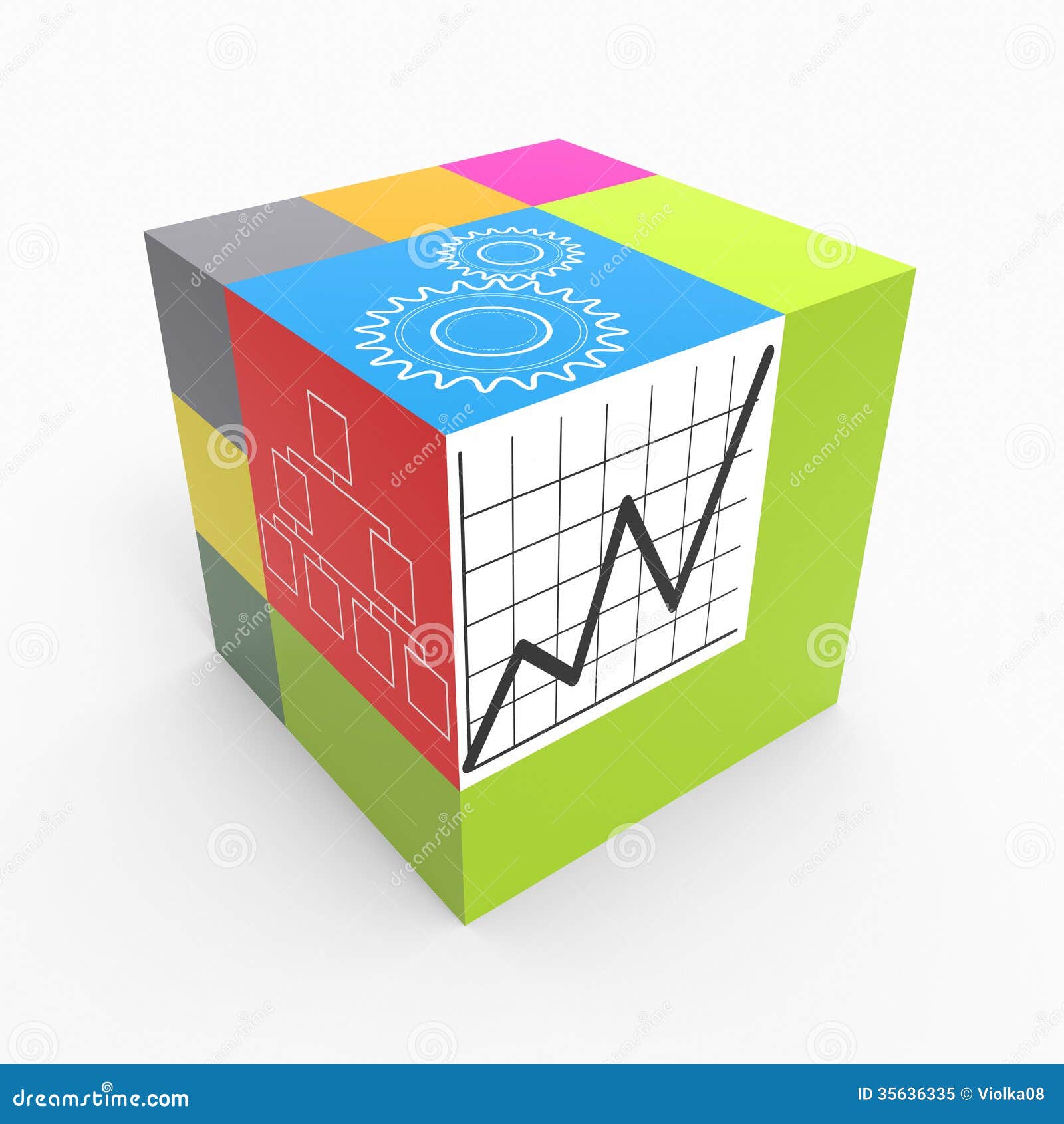 Cube process stock illustration. Illustration of information - 35636335