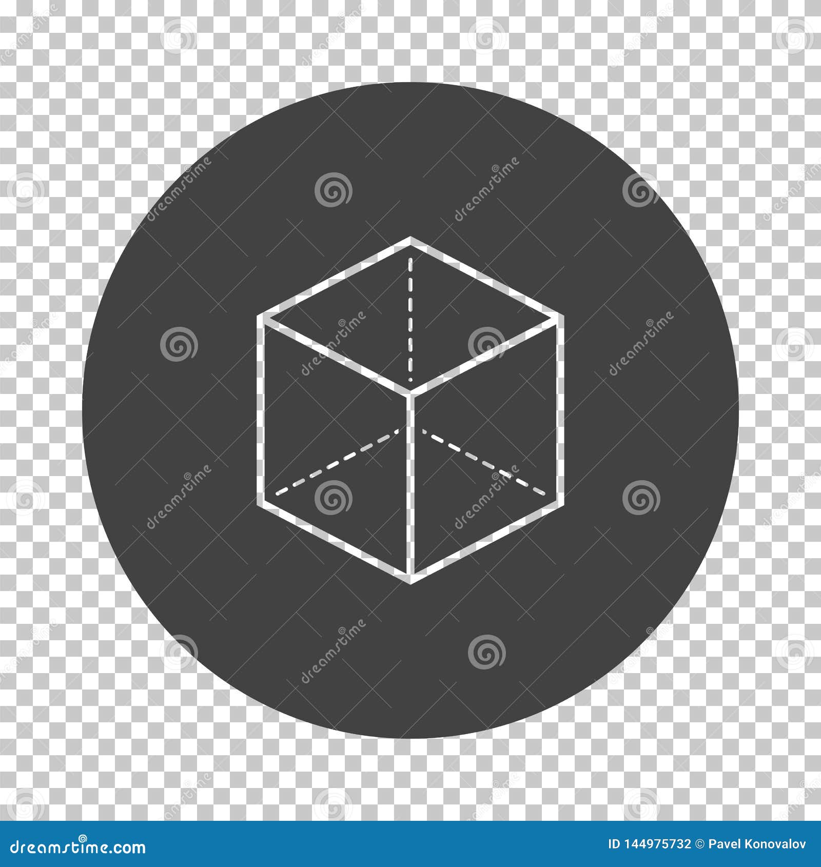 Cube with projection icon stock vector. Illustration of game - 144975732
